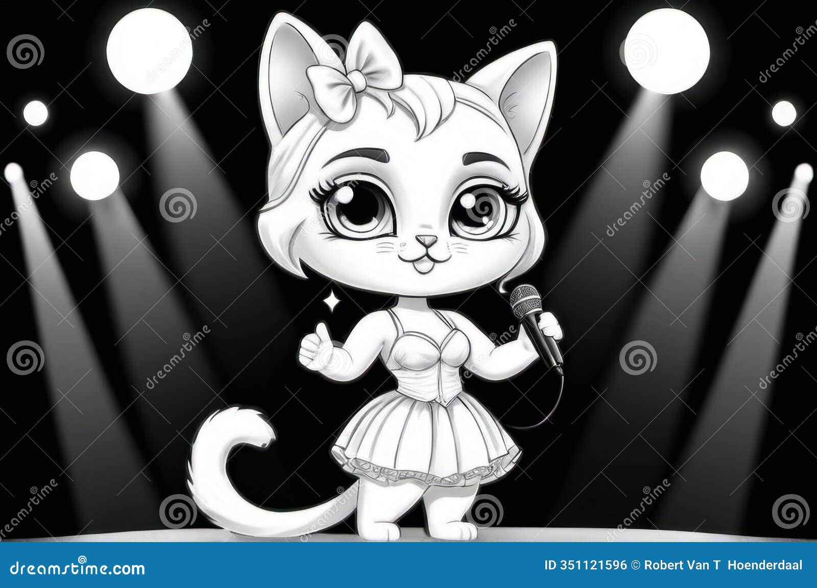 Cute Female Cat Singer at 21-12-2024 Stock Photo - Image of backdrop ...
