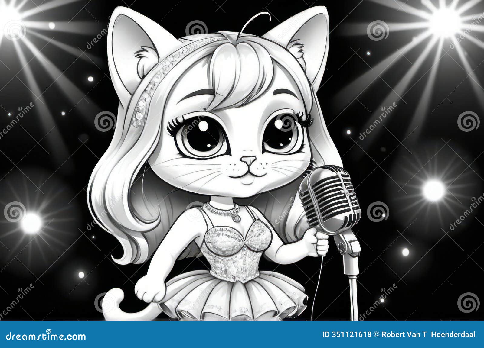 Cute Female Cat Singer at 21-12-2024 Stock Illustration - Illustration ...