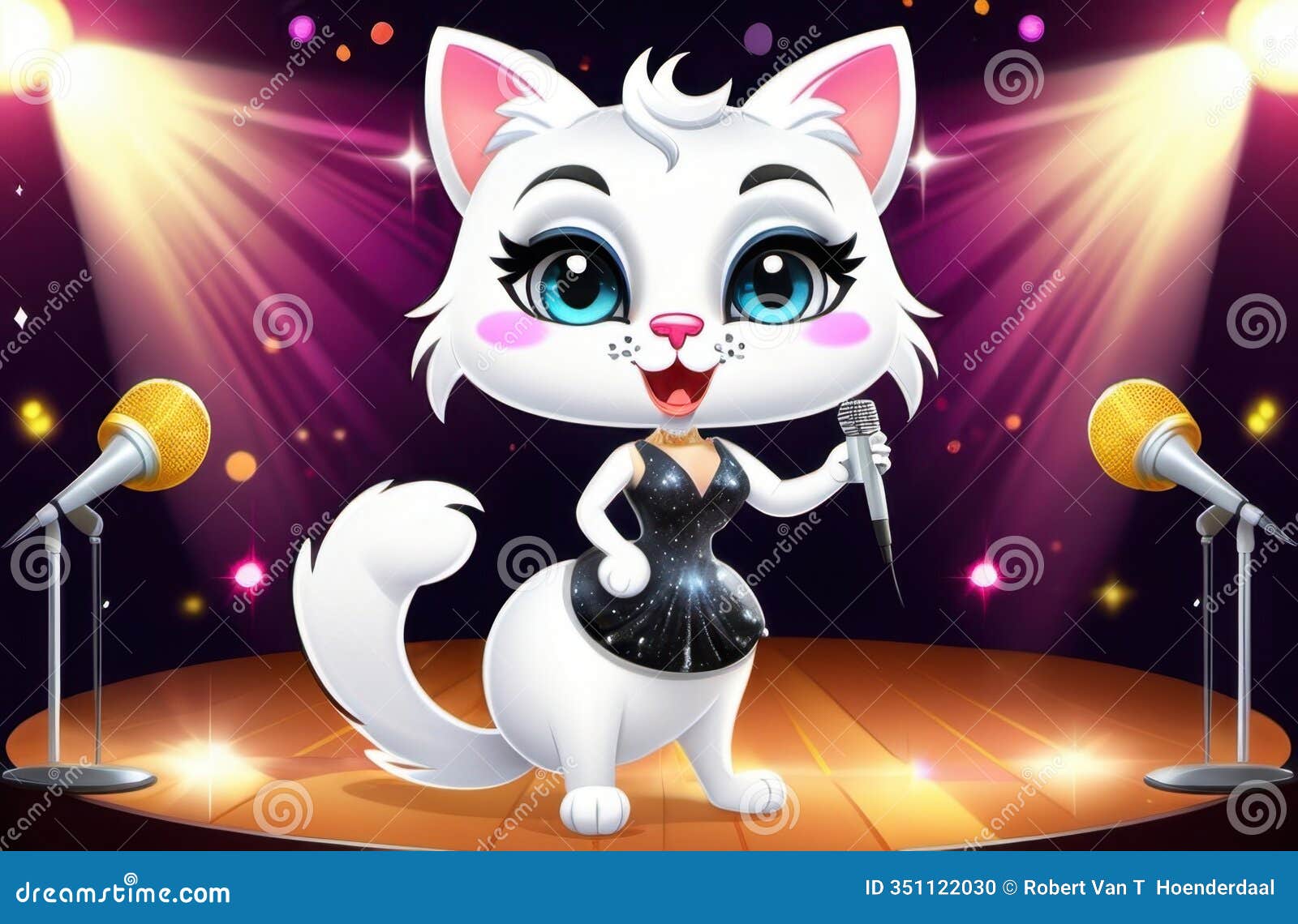 Cute Female Cat Singer at 21-12-2024 Stock Illustration - Illustration ...