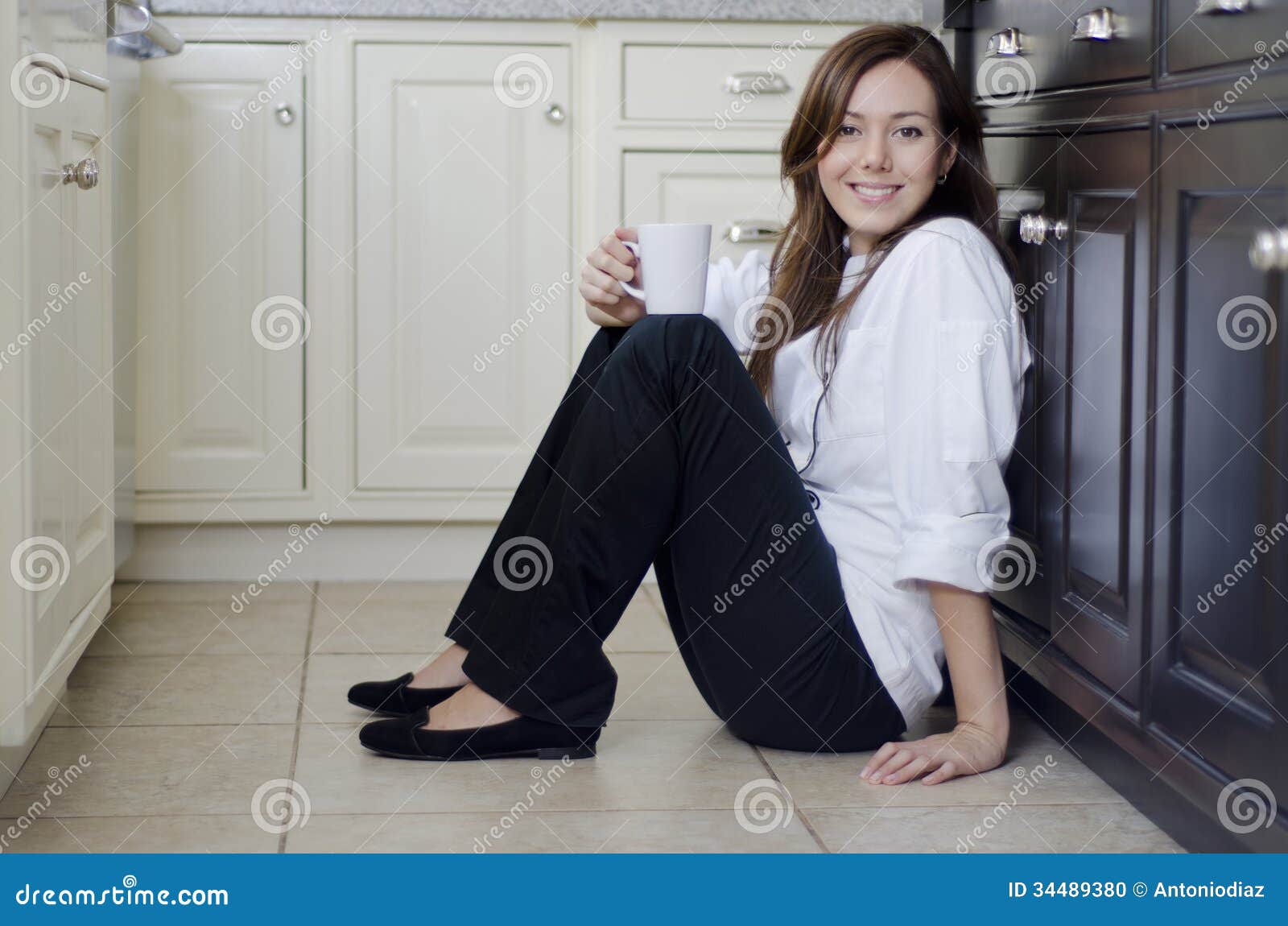 Cute Female Chef Taking a Break Stock Photo - Image of uniform, cook ...