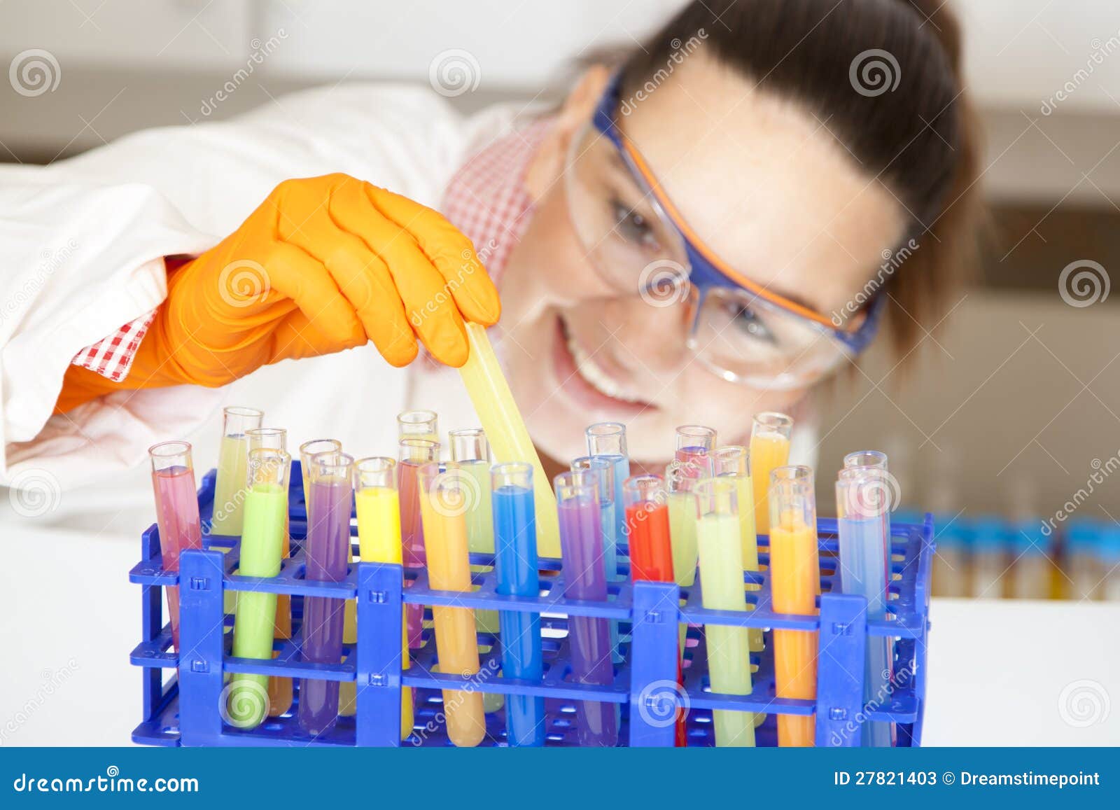 Cute Female Researcher in Laboratory Stock Image - Image of female ...
