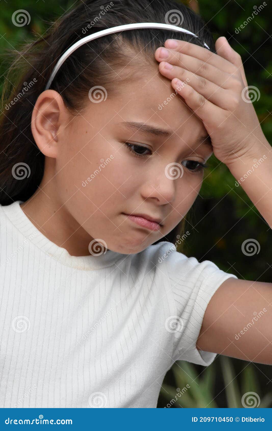 A Cute Female and Worry Closeup Stock Photo - Image of anxiety, nervous ...