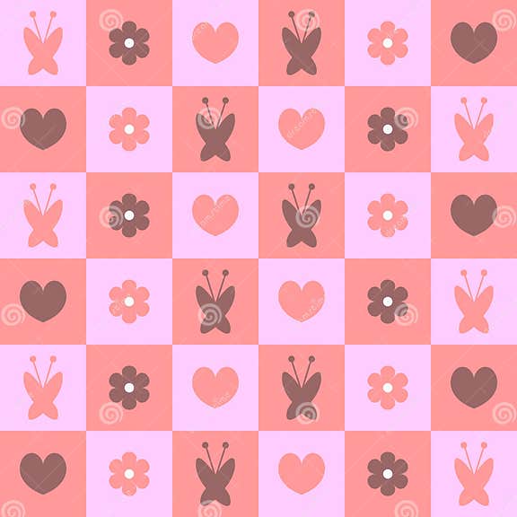 Cute Feminine Seamless Pattern Stock Vector - Illustration of pink ...