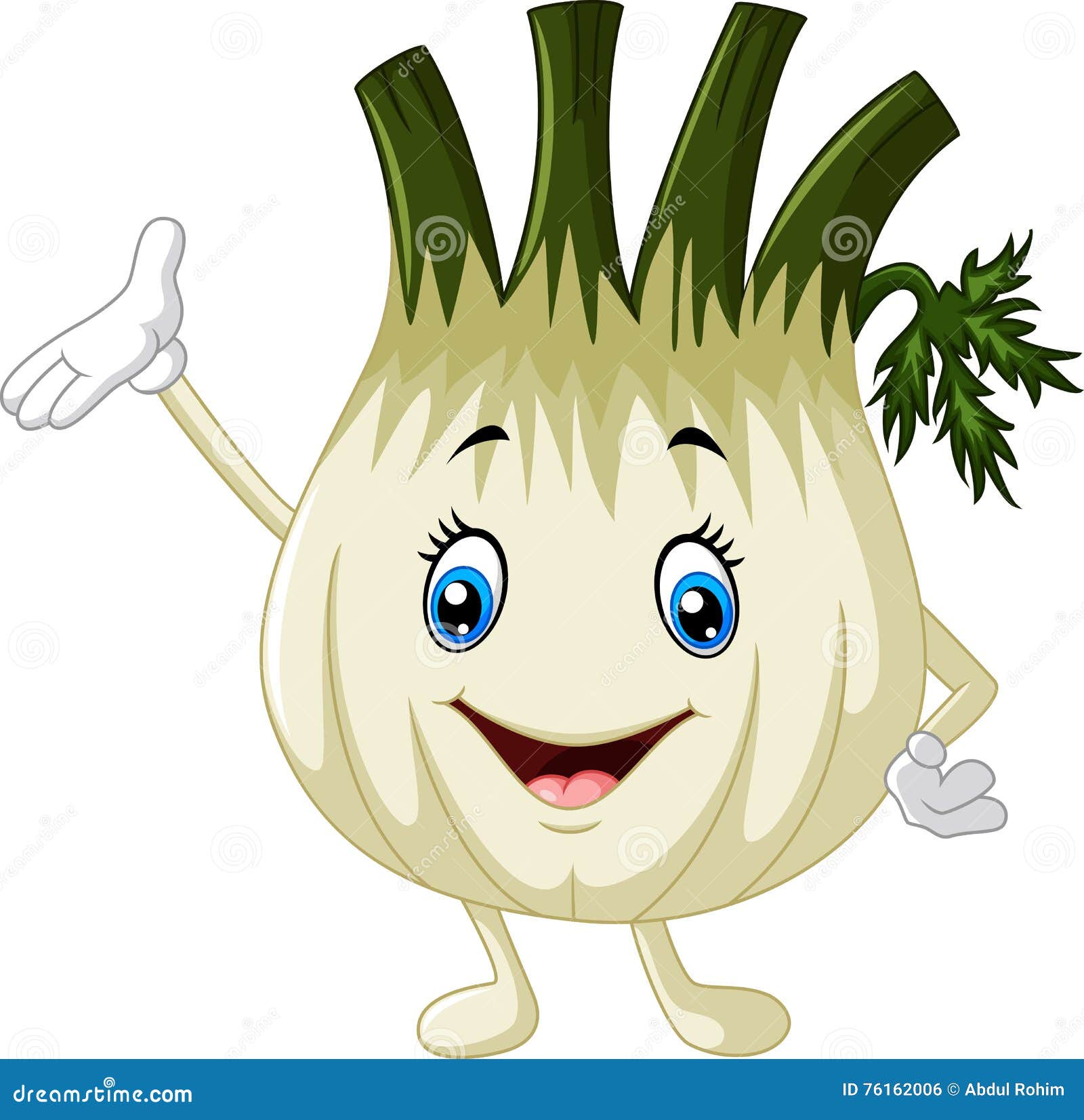 Cute fennel waving hand stock vector. Illustration of full - 76162006
