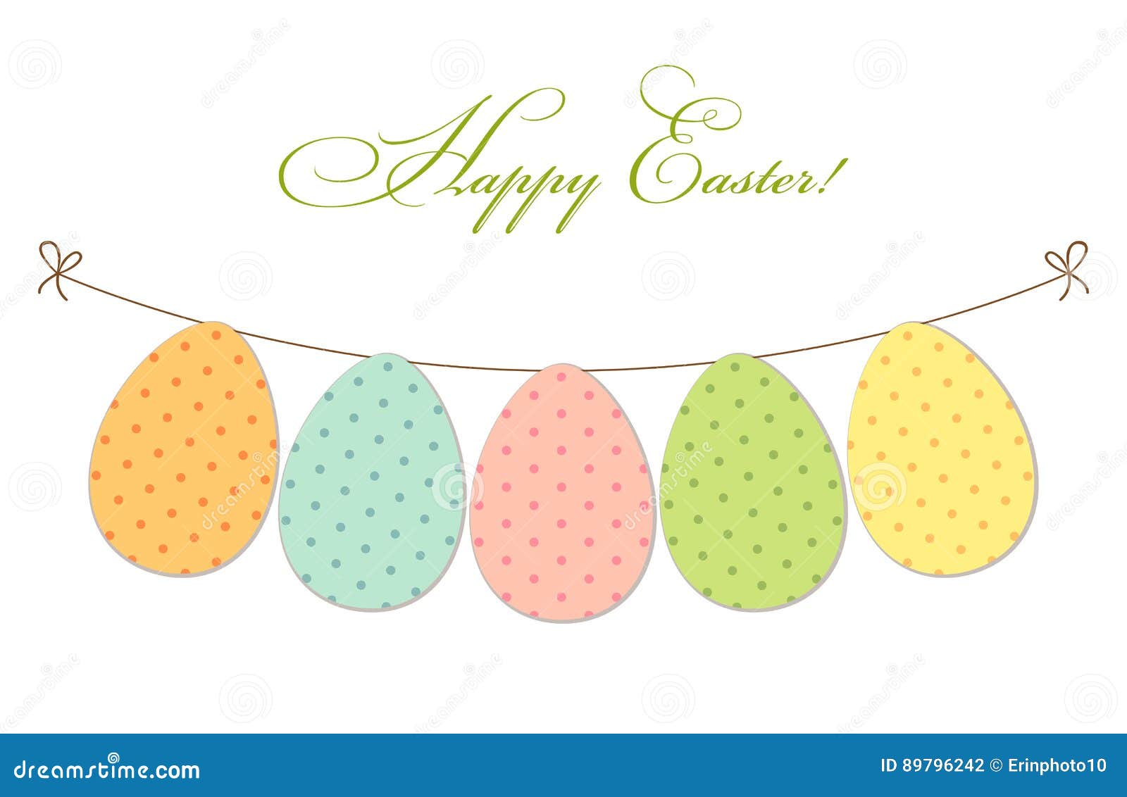 Cute Festive Easter Bunting As Polka Dots Eggs Stock Vector ...