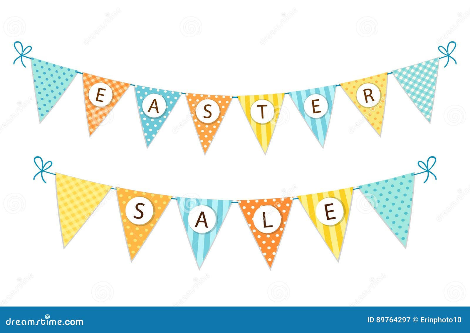 Cute Festive Vintage Easter Bunting Flags for Your Decoration Stock ...