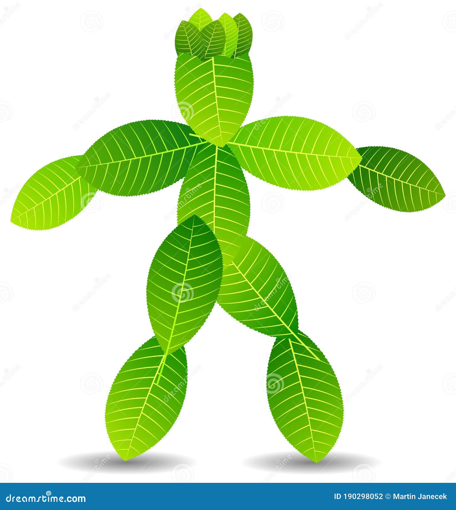 Cute figure made of leaves stock vector. Illustration of figure - 190298052