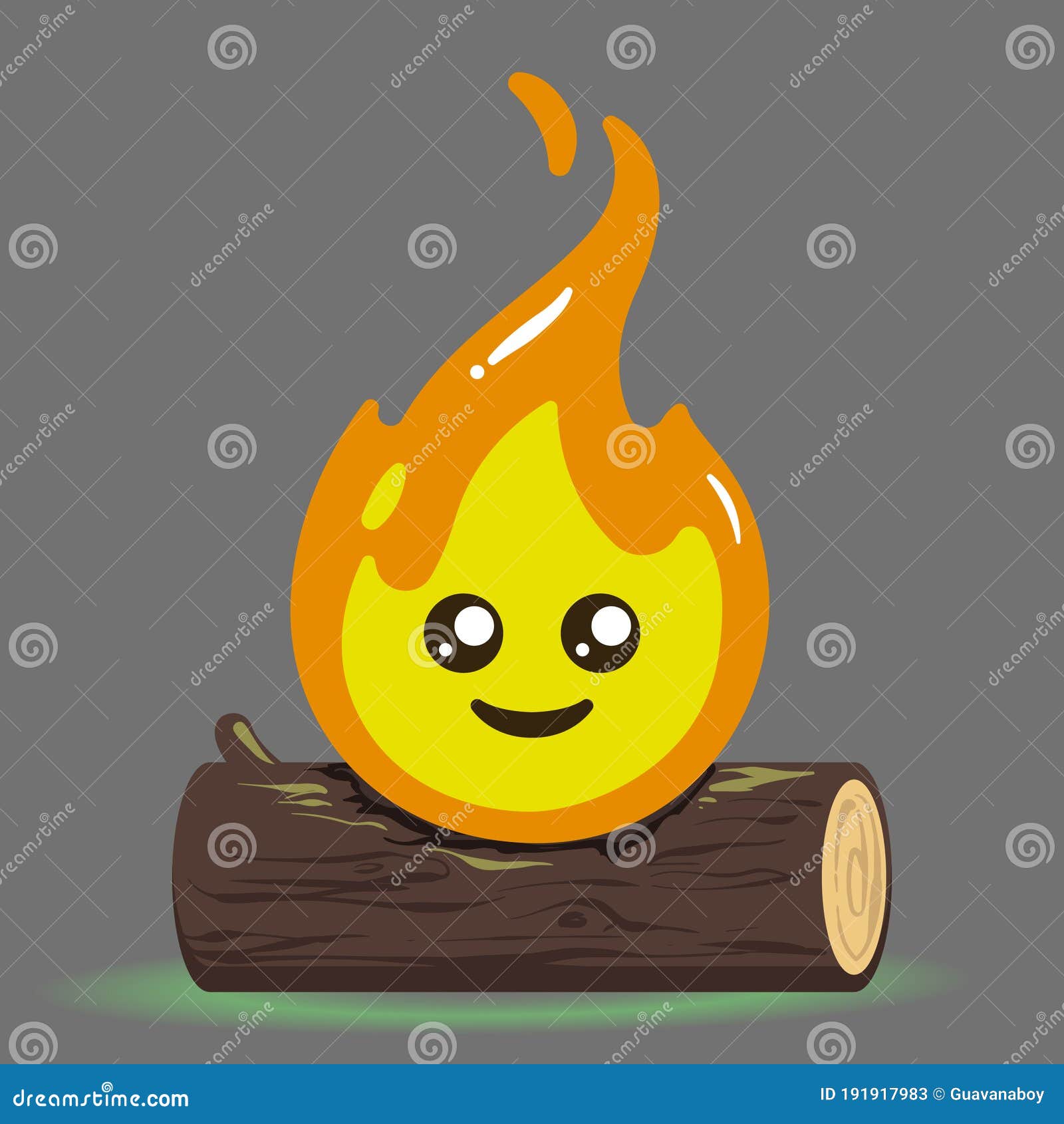 Cute Kawaii Fire Mascot Design Illustration Vector Stock Vector ...