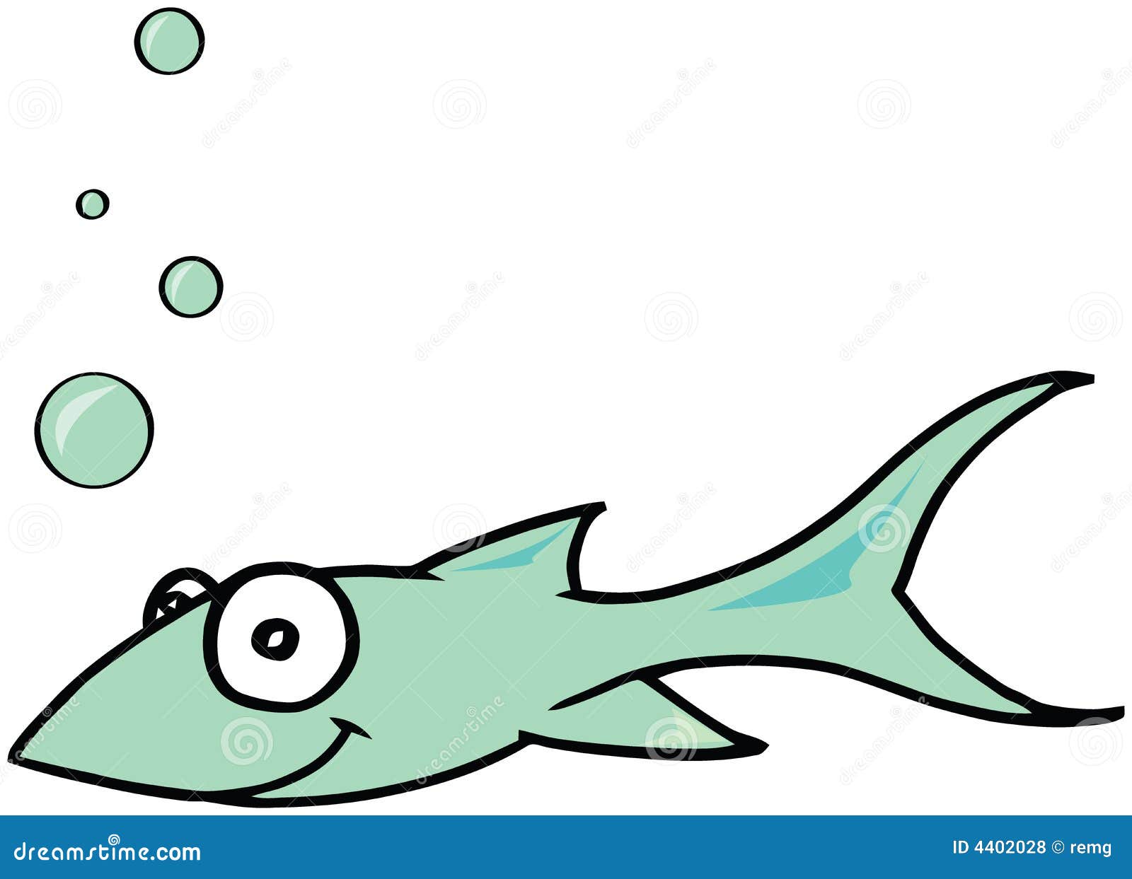 Cute Fish Blowing Bubbles Illustration Vector Stock Illustration ...