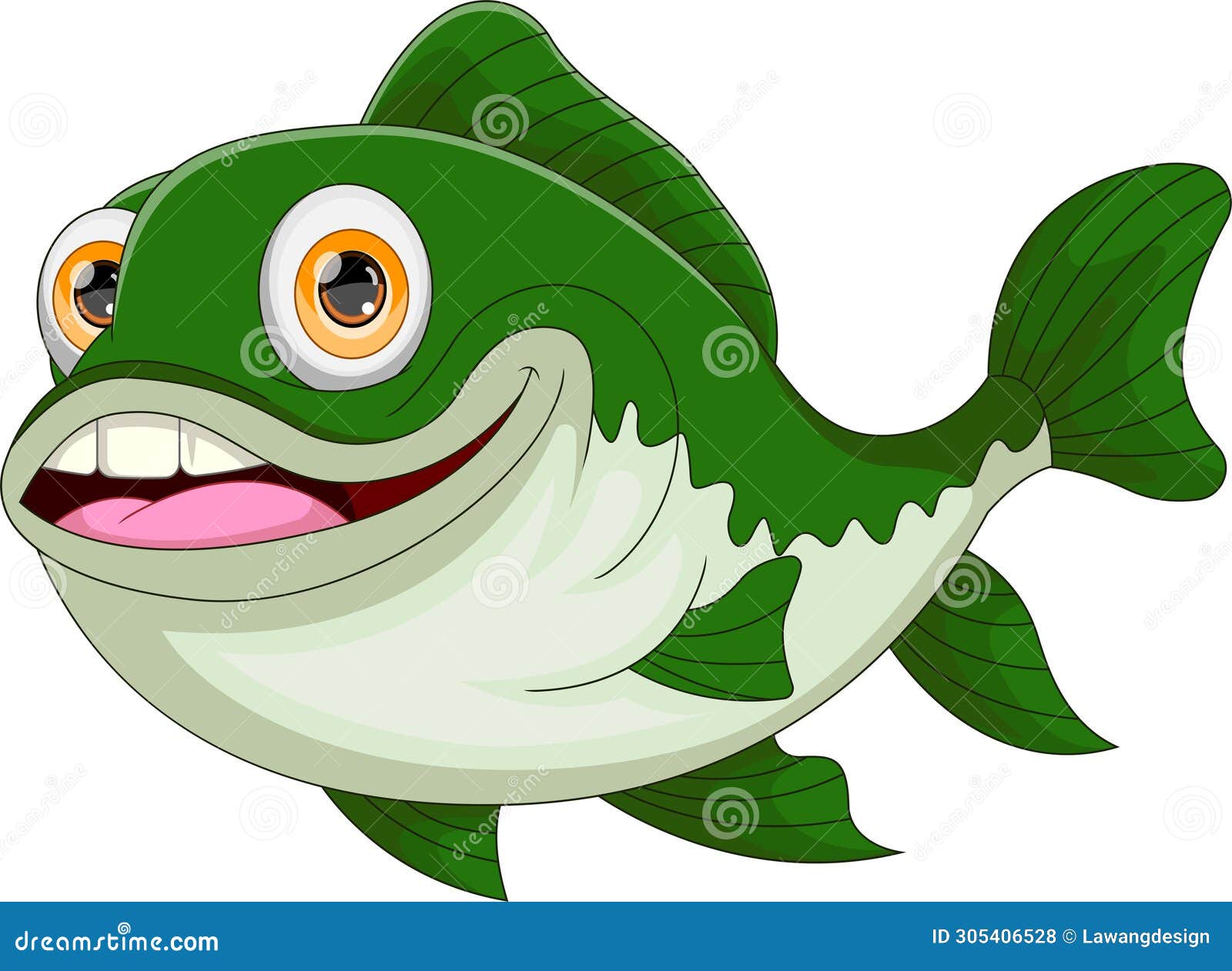 Cute fish cartoon stock vector. Illustration of jellyfish - 305406528