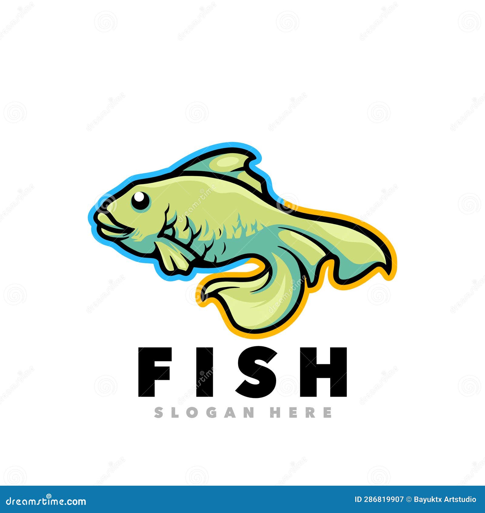 Cute fish logo stock illustration. Illustration of sport - 286819907