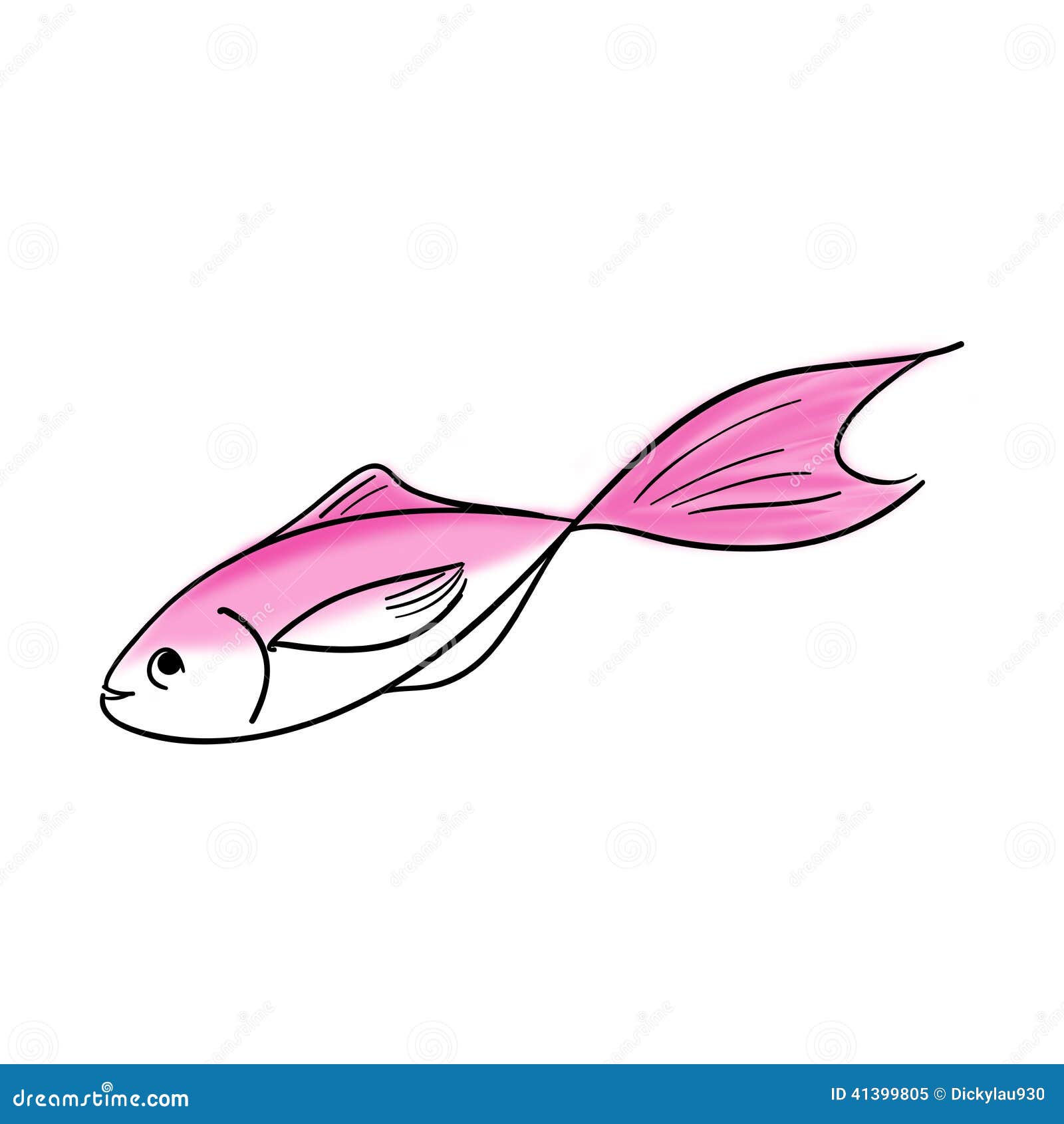 Cute Fish stock illustration. Illustration of high, pink - 41399805