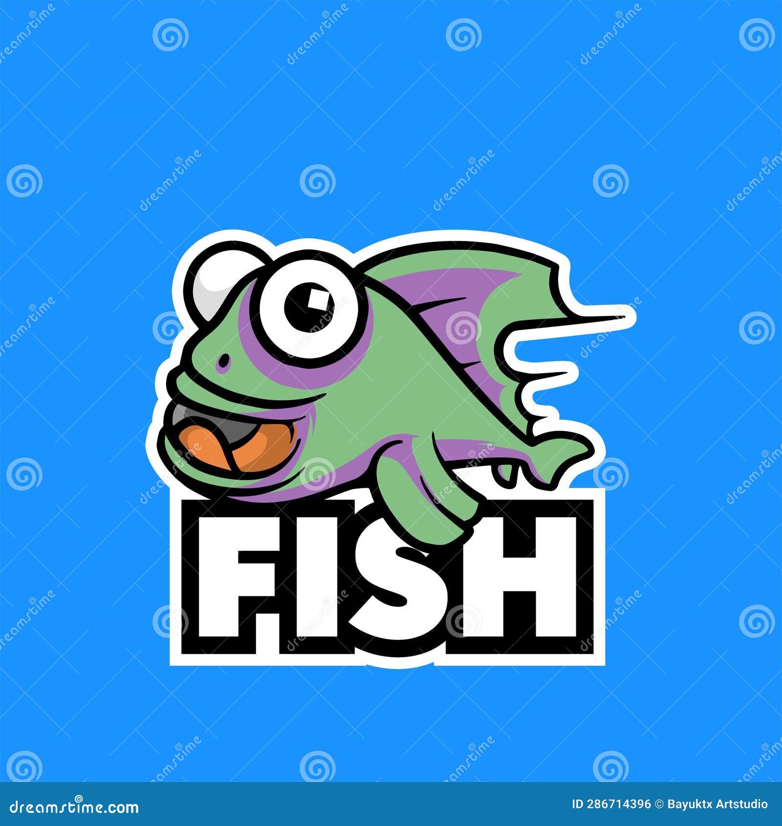 Cute fish predator logo stock illustration. Illustration of fish ...