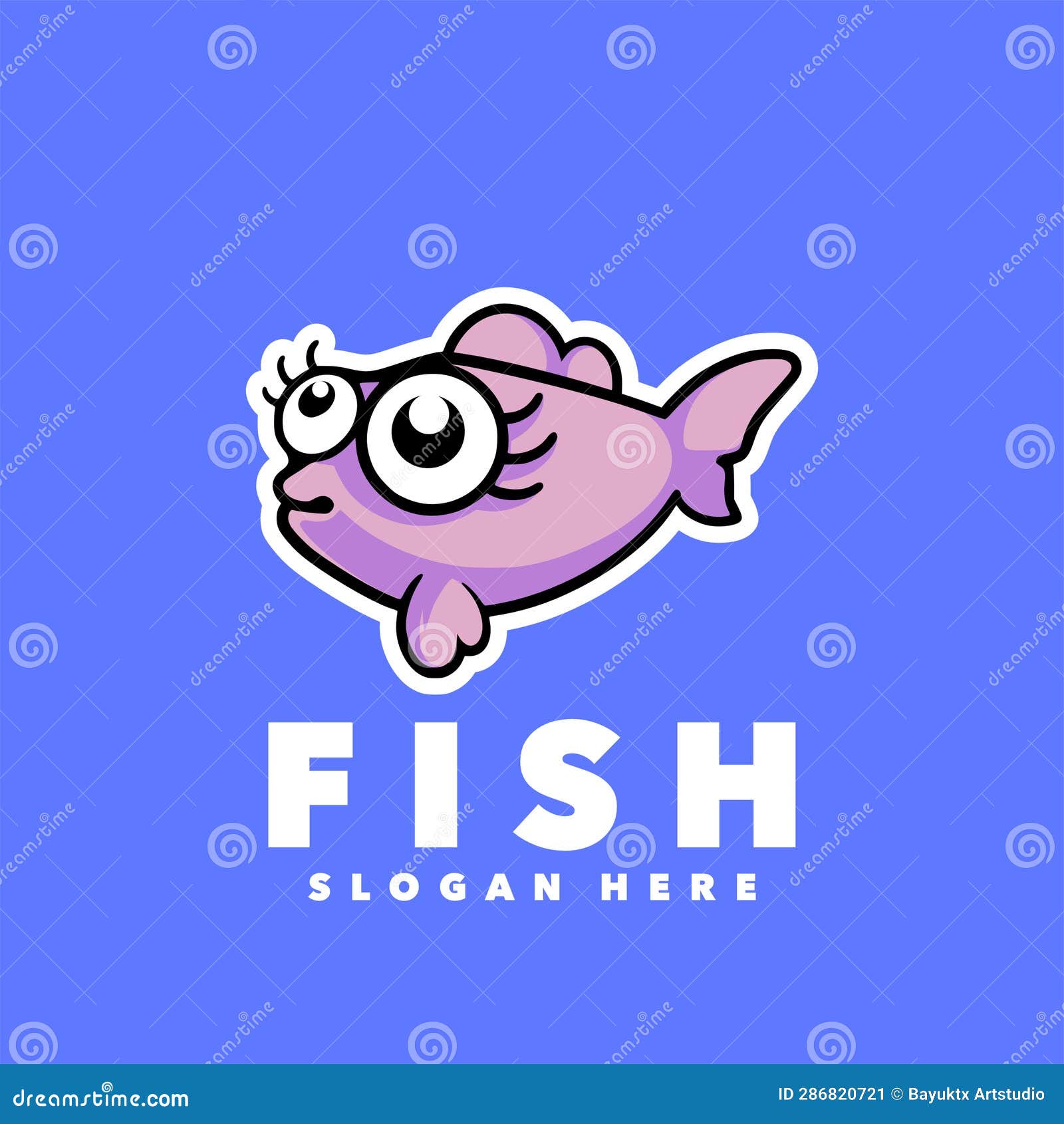 Cute fish pretty stock illustration. Illustration of graphic - 286820721