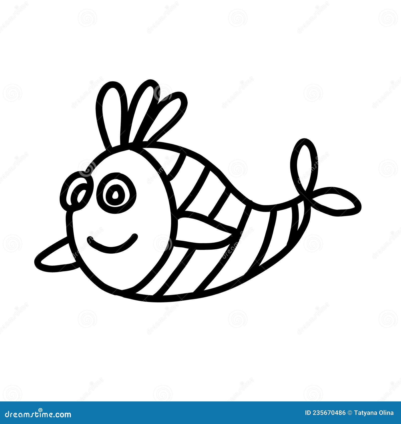 Cute Fish. Vector Illustration in the Style of a Doodle Stock Vector ...