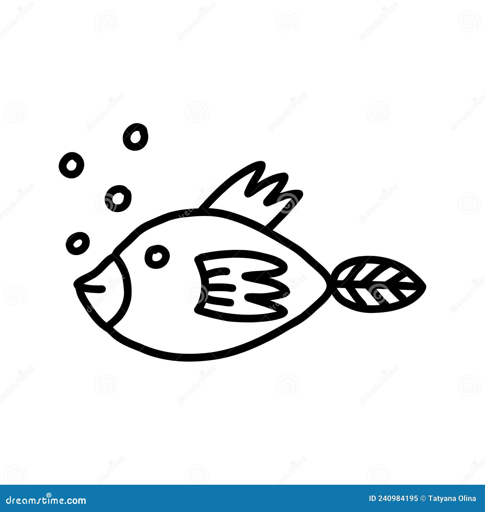 Cute Fish. Vector Illustration in the Style of a Doodle Stock Vector ...