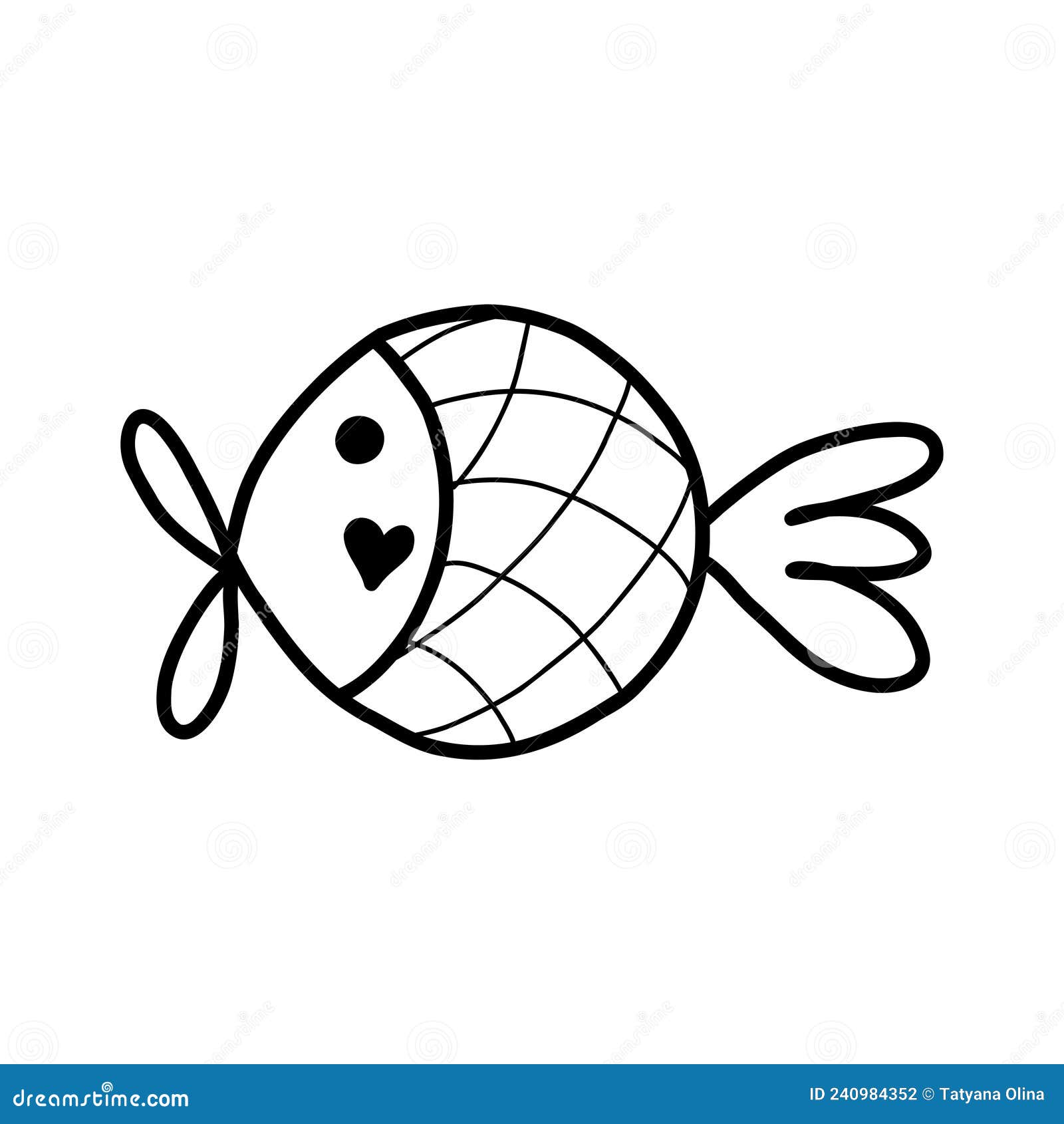 Cute Fish. Vector Illustration in the Style of a Doodle Stock Vector ...