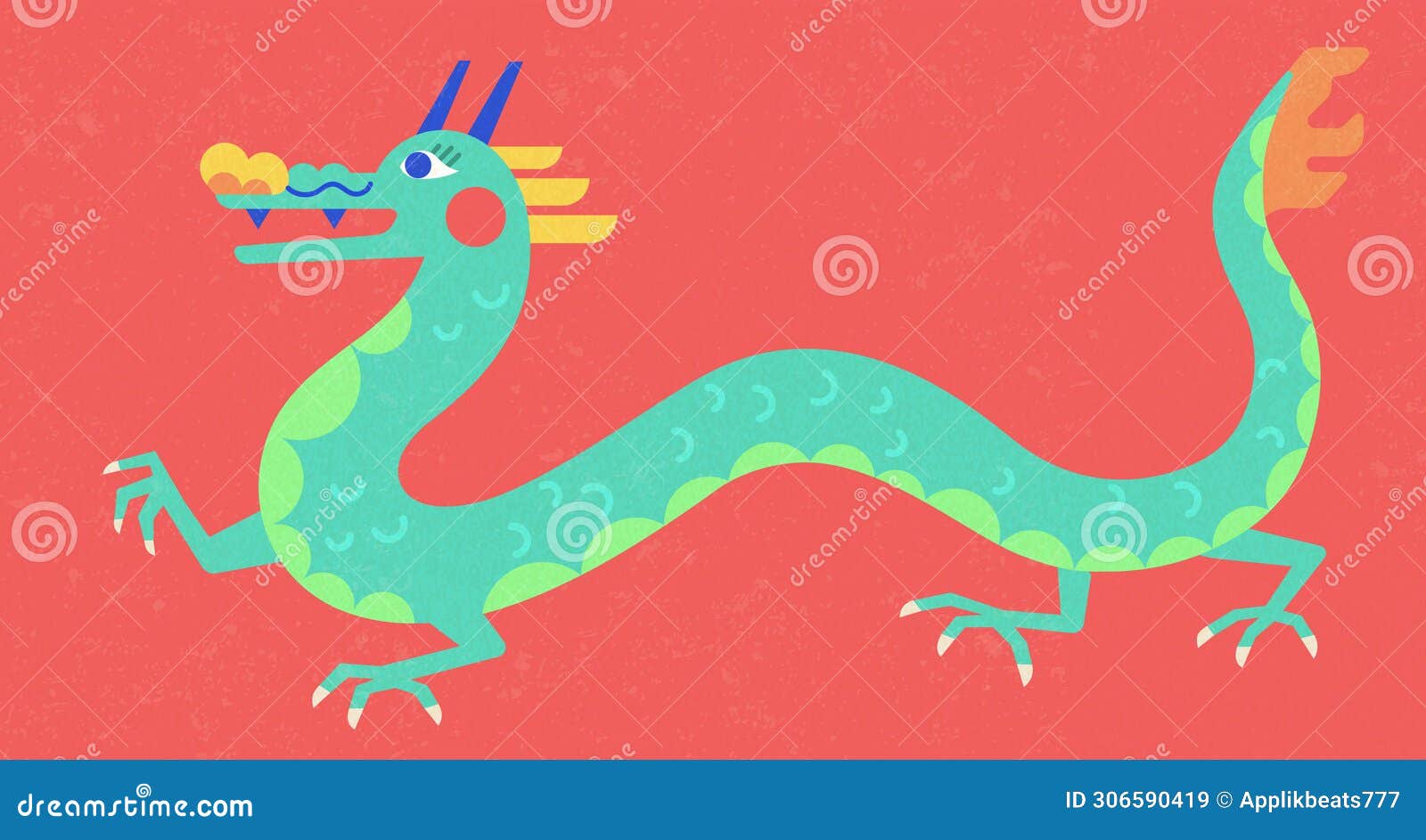 Cute Flat Style Dragon Element Stock Vector - Illustration of cute ...