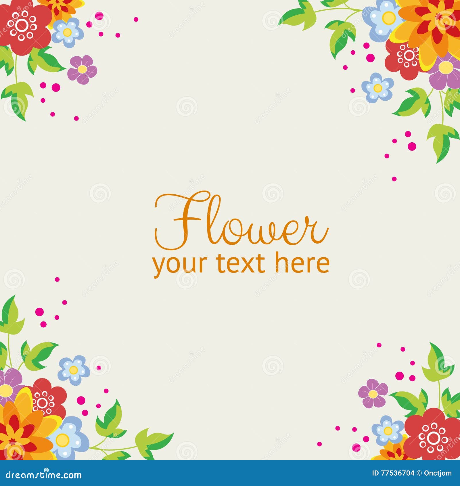 Cute Flat Style Flower Border Stock Vector - Illustration of fresh ...