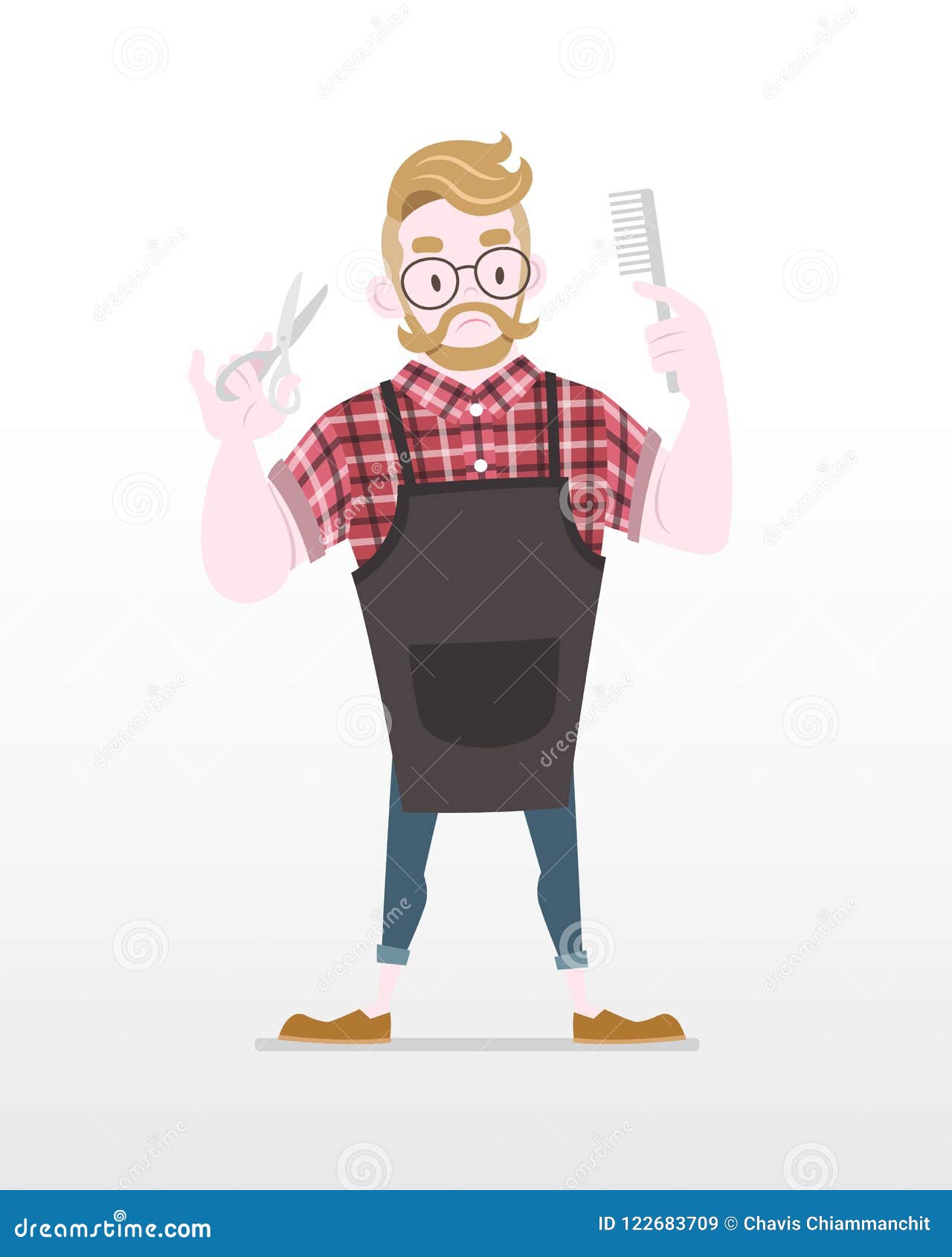 Cute Flat Style Hipster Barber Illustration Stock Vector - Illustration ... Cute Flat Style Hipster Barber Illustration Stock Vector - Illustration ...