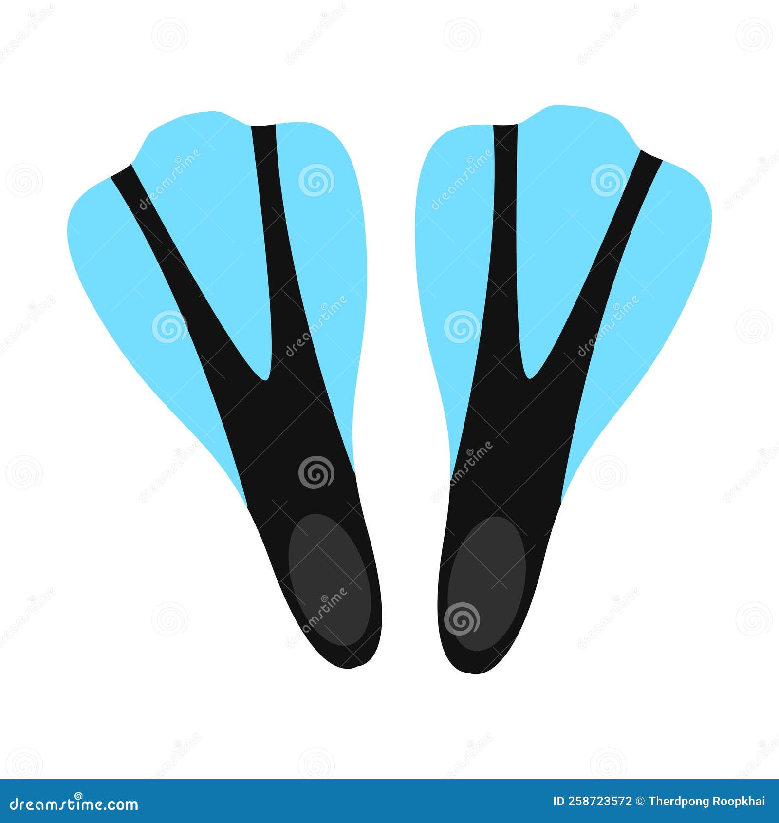 Cute of Flippers on Cartoon Version Stock Vector - Illustration of ...