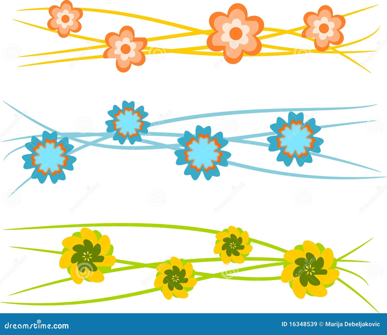 Cute floral borders stock illustration. Illustration of backdrop - 16348539