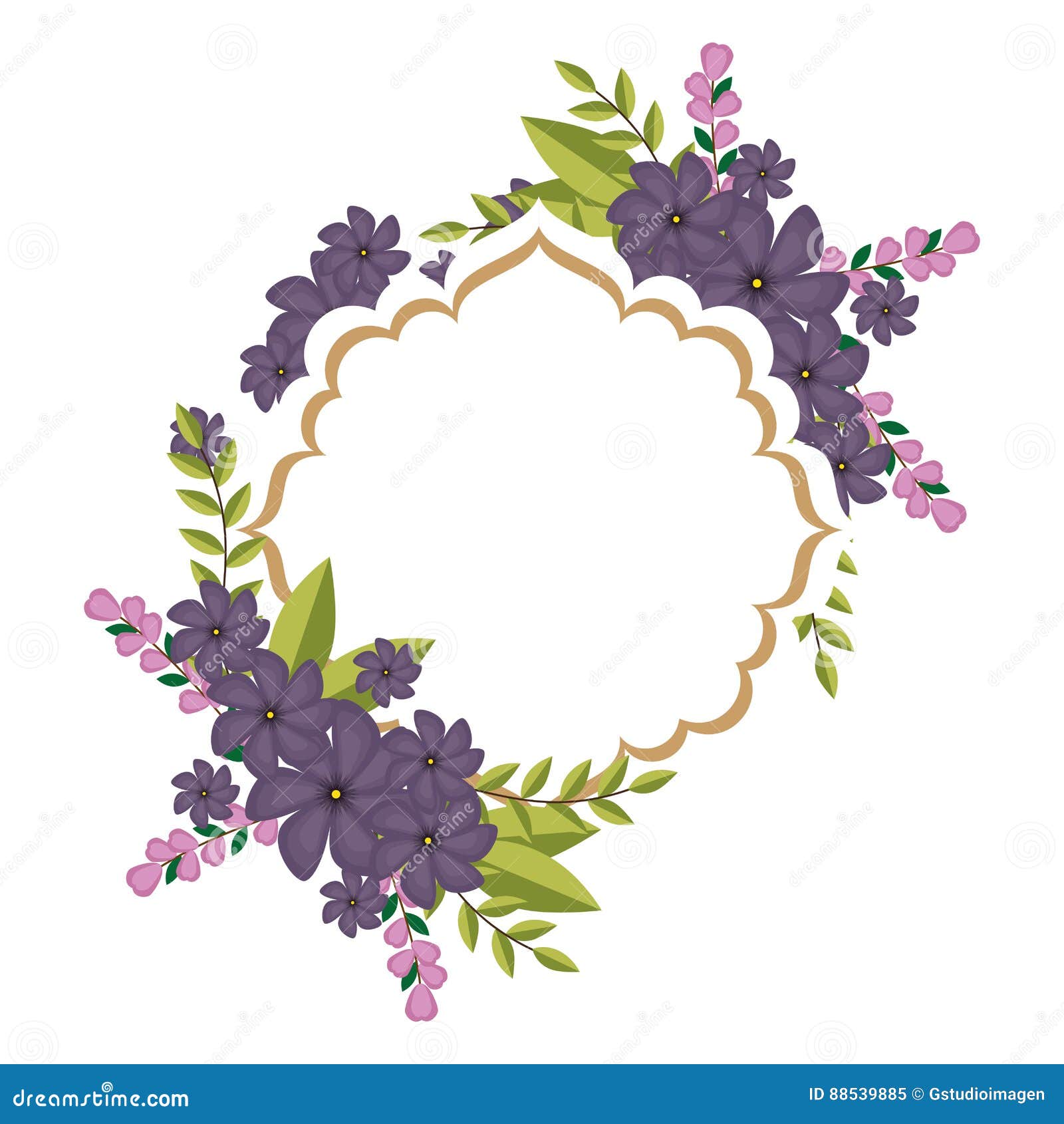 Cute Floral Frame Decorative Stock Vector - Illustration of postcard ...