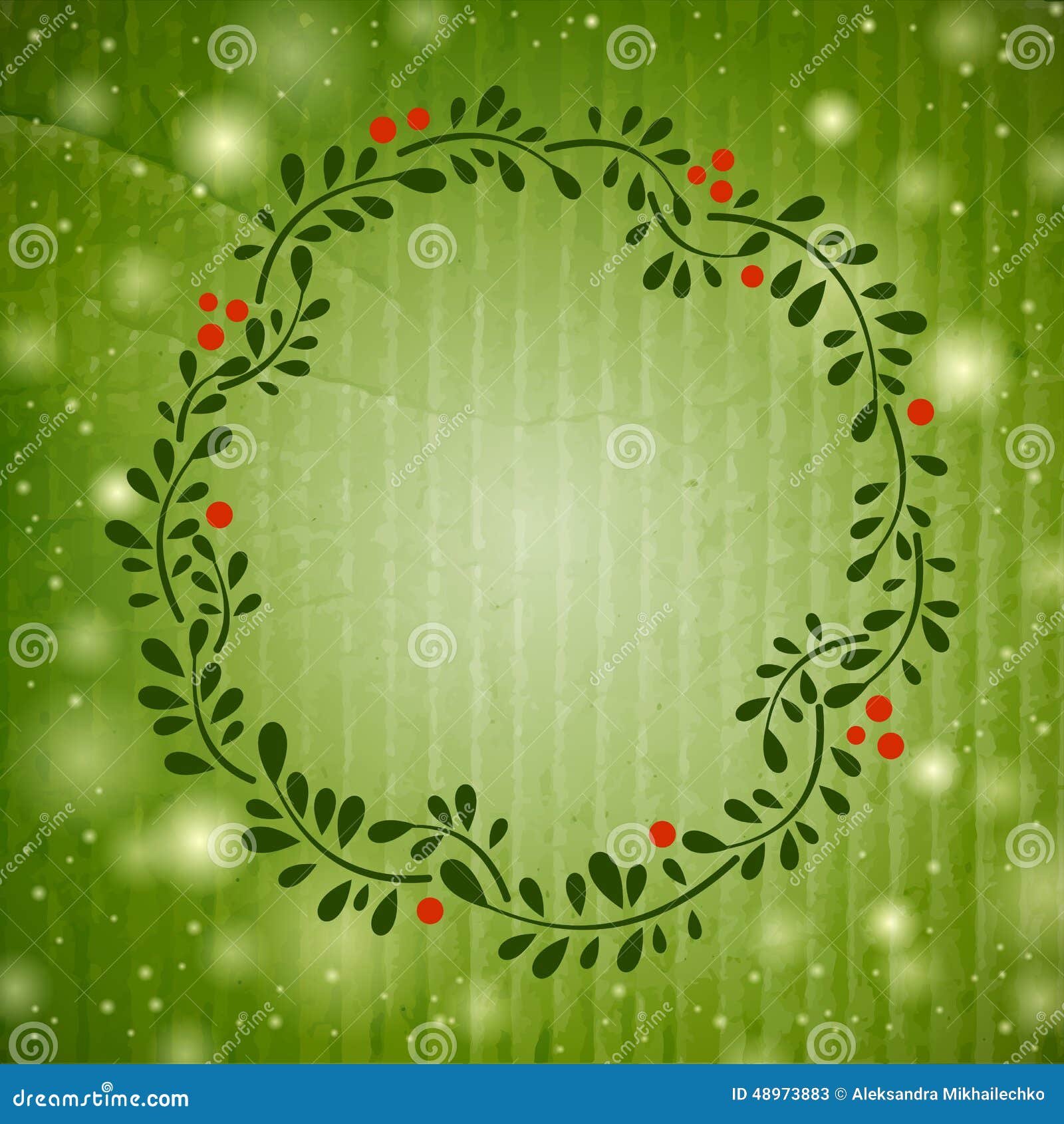 Cute Floral Frame on Green Background Stock Vector - Illustration of ...