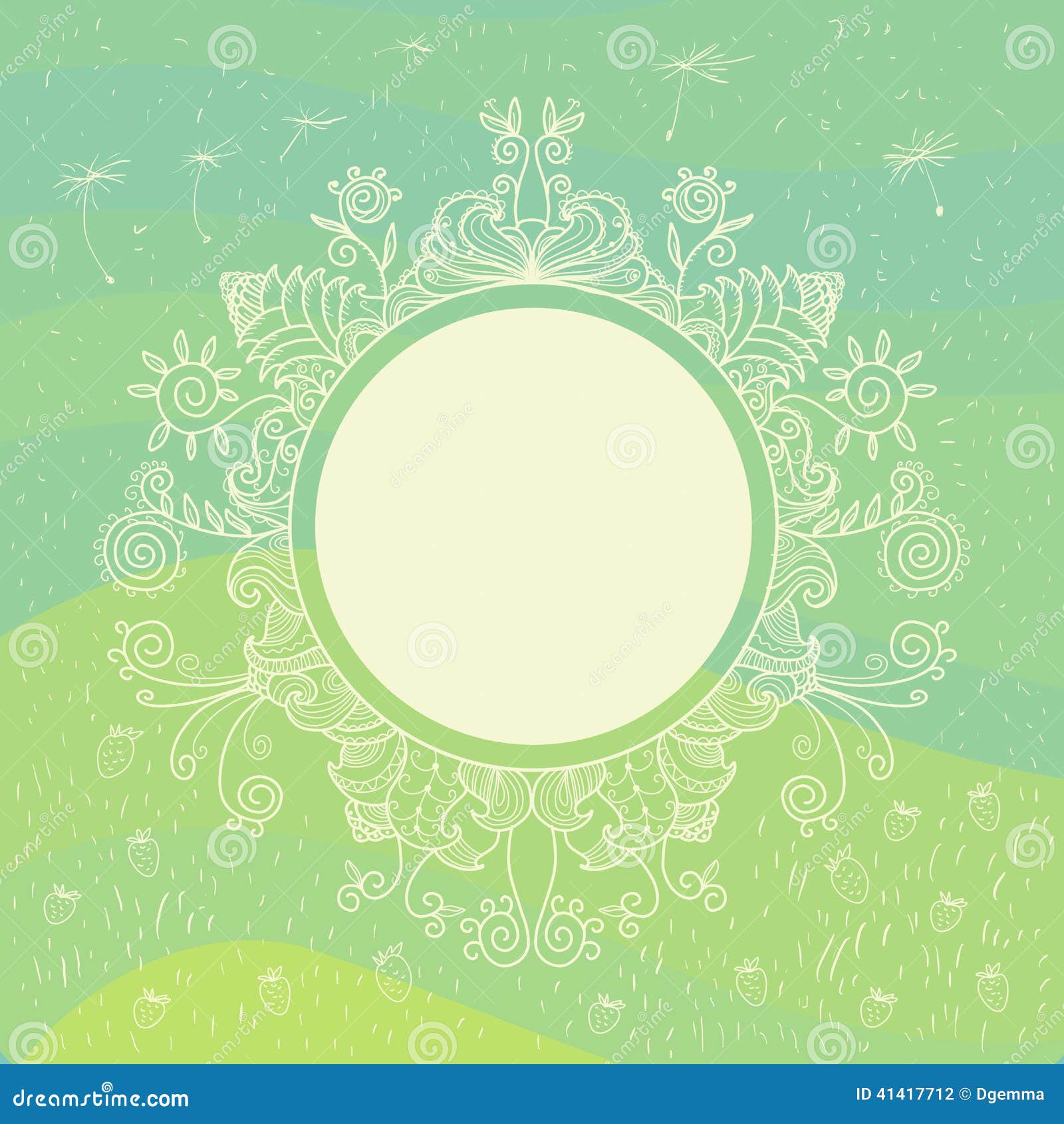 Cute Floral Frame. Summer Concept Stock Vector - Illustration of note ...