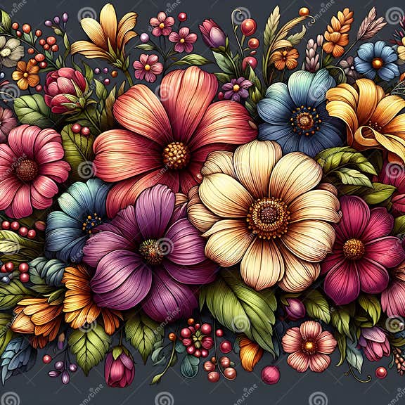Cute Floral Pattern Artwork Stock Illustration - Illustration of ...