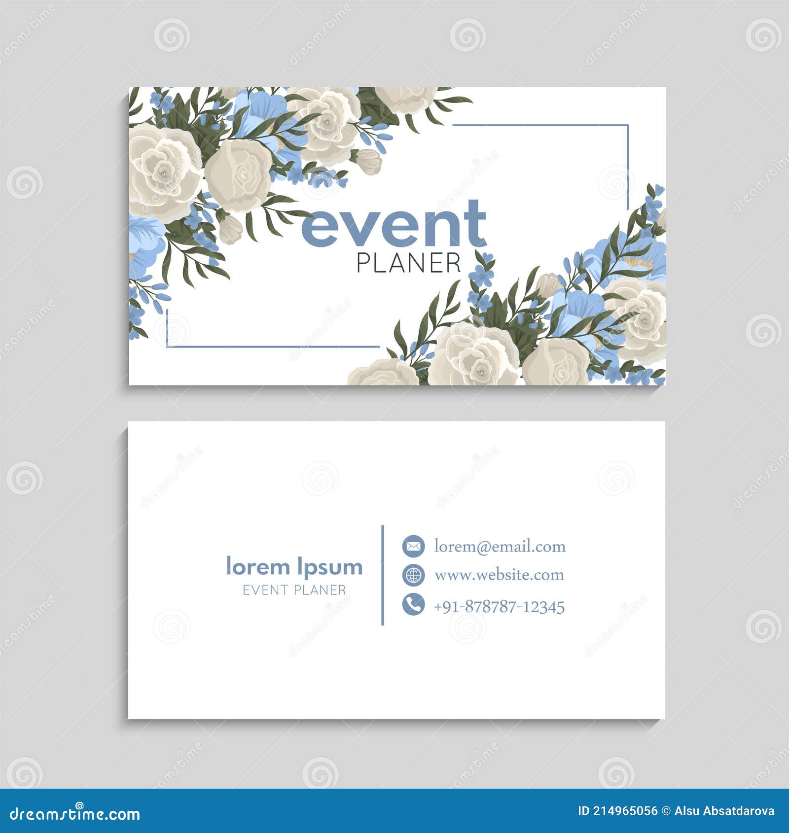 Cute Floral Pattern Business Card Name Card Design Template Stock ...