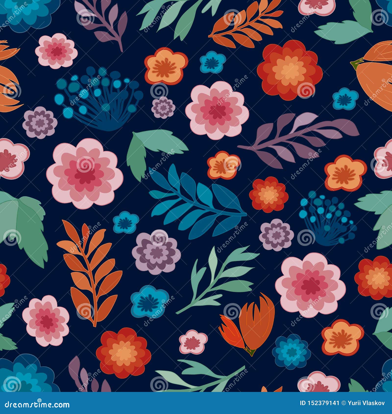 Cute Floral Seamless Texture, Repeatable Pattern Stock Vector ...