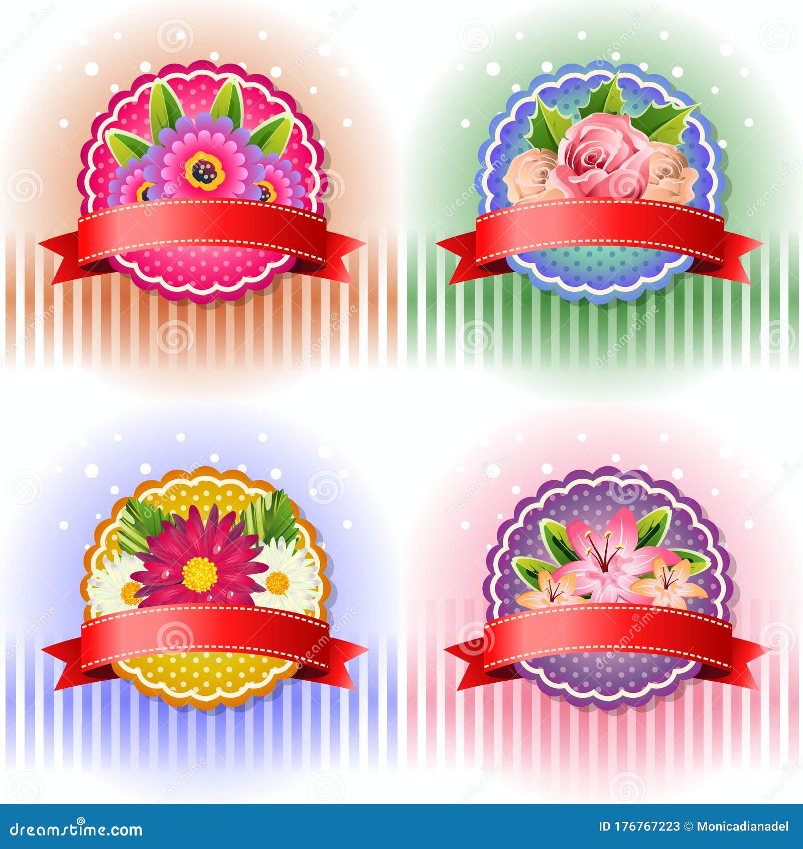 Set Of Floral Stickers With Text Aromatherapy, Mental Health, Organic ...