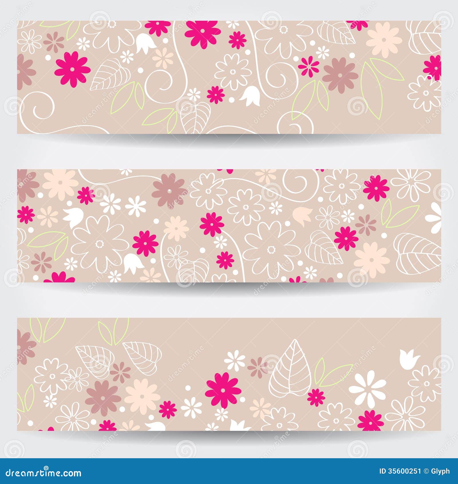 Cute floral web banners stock vector. Illustration of colorful - 35600251
