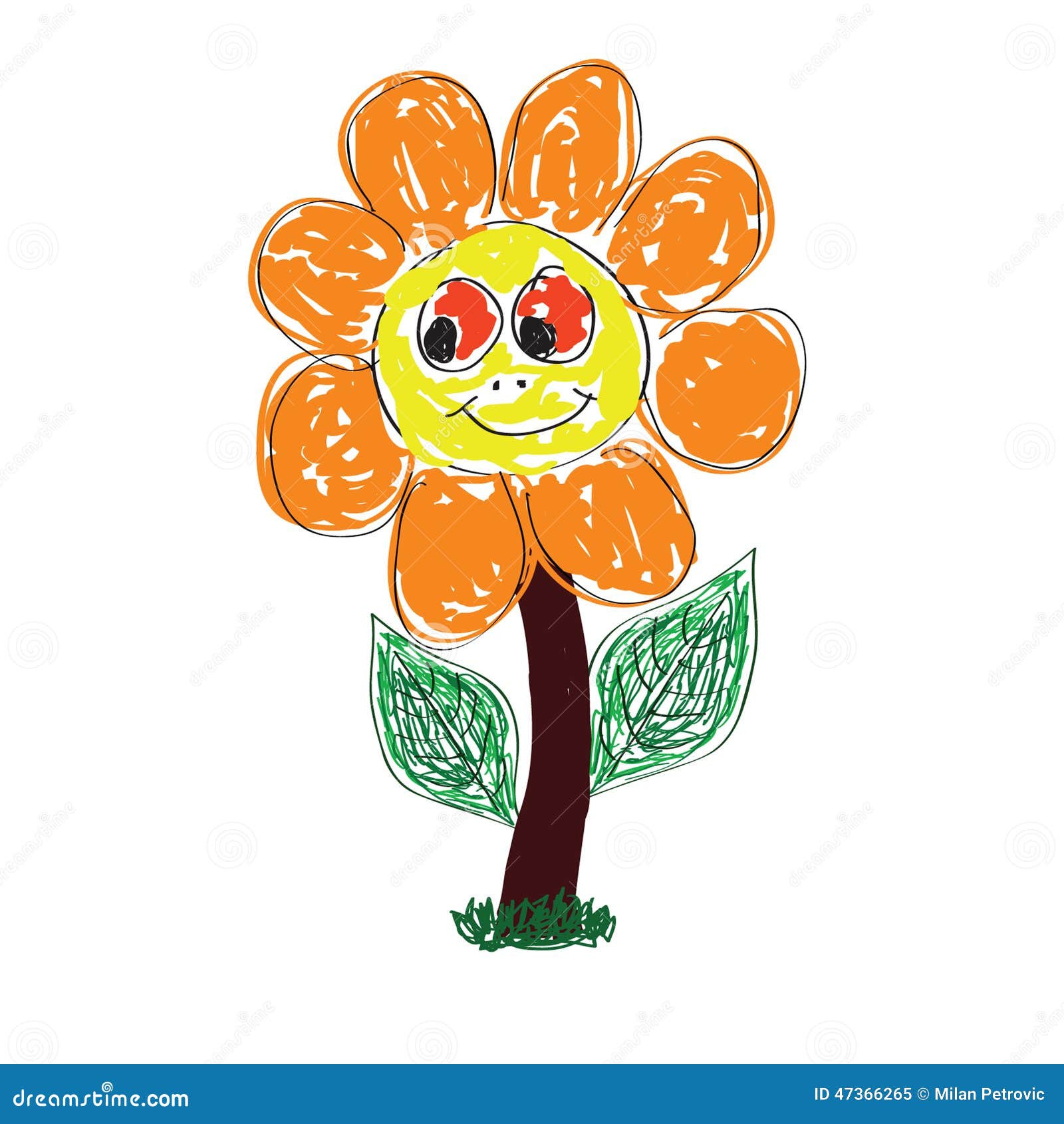 Cute Flower Art Illustration Vector Stock Vector - Illustration of ...