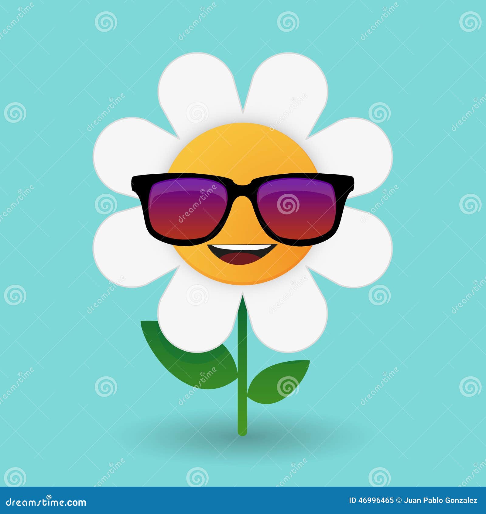Cute Flower Avatar Wearing Glasses Stock Illustration - Illustration of ...
