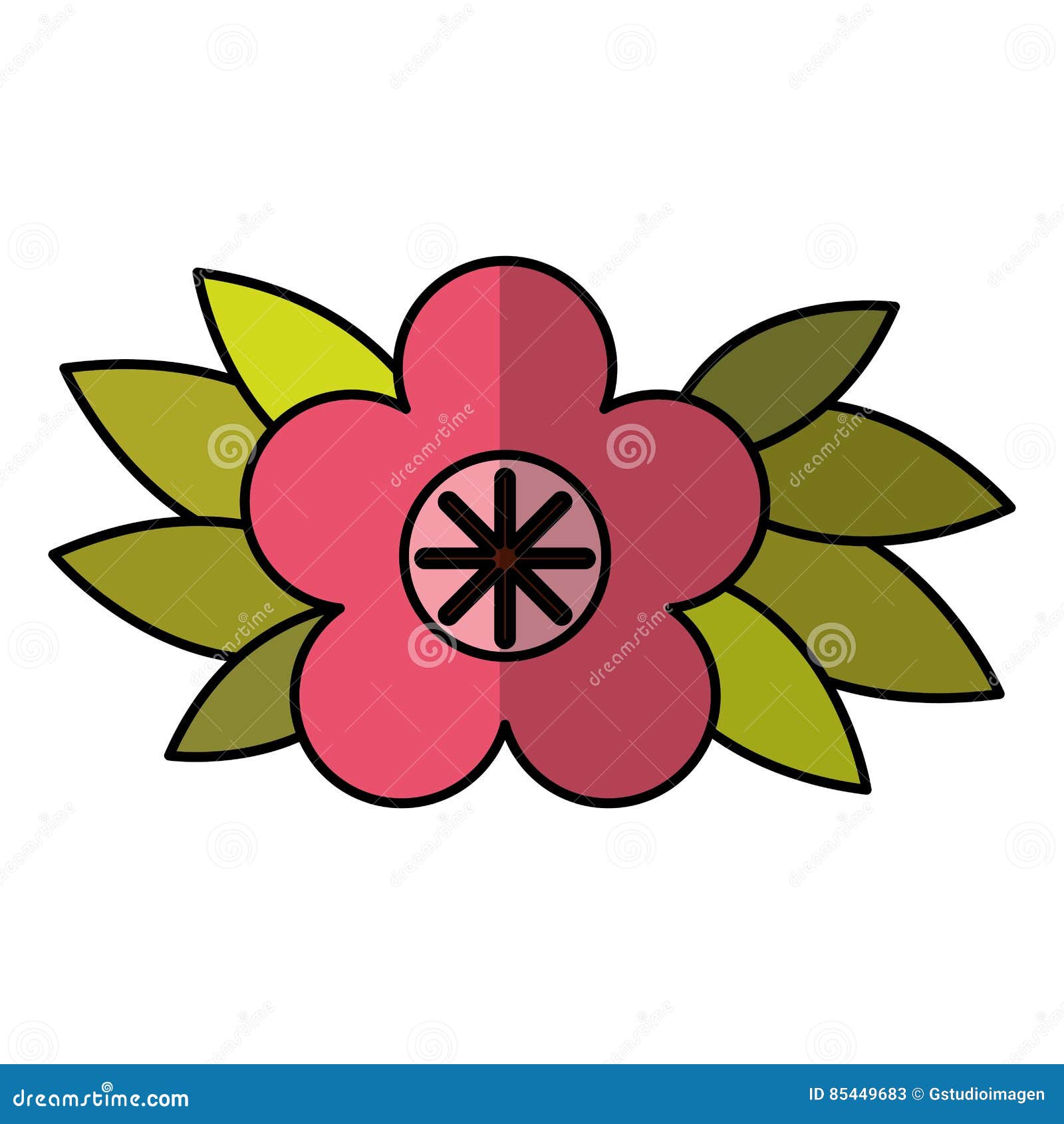Cute flower emblem icon stock vector. Illustration of sweet - 85449683