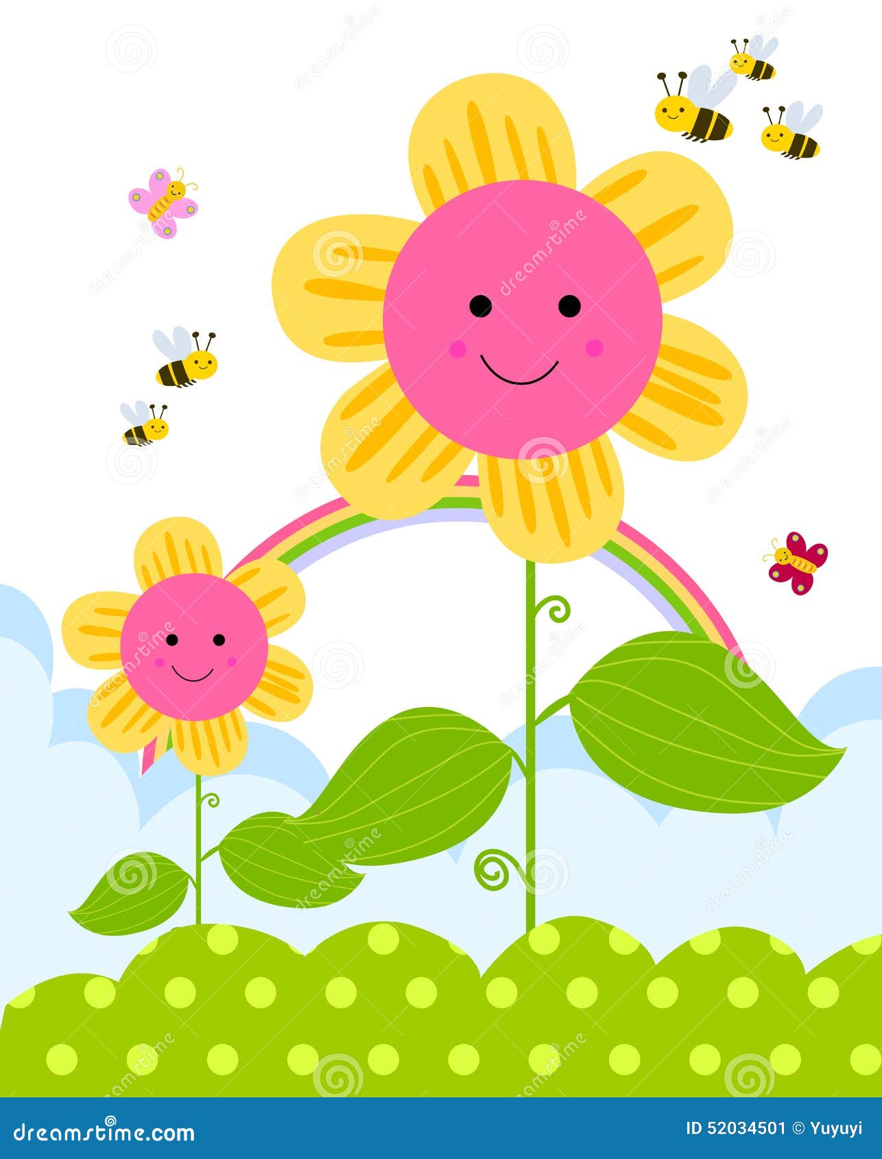 Cute flower stock vector. Illustration of design, ornament - 52034501