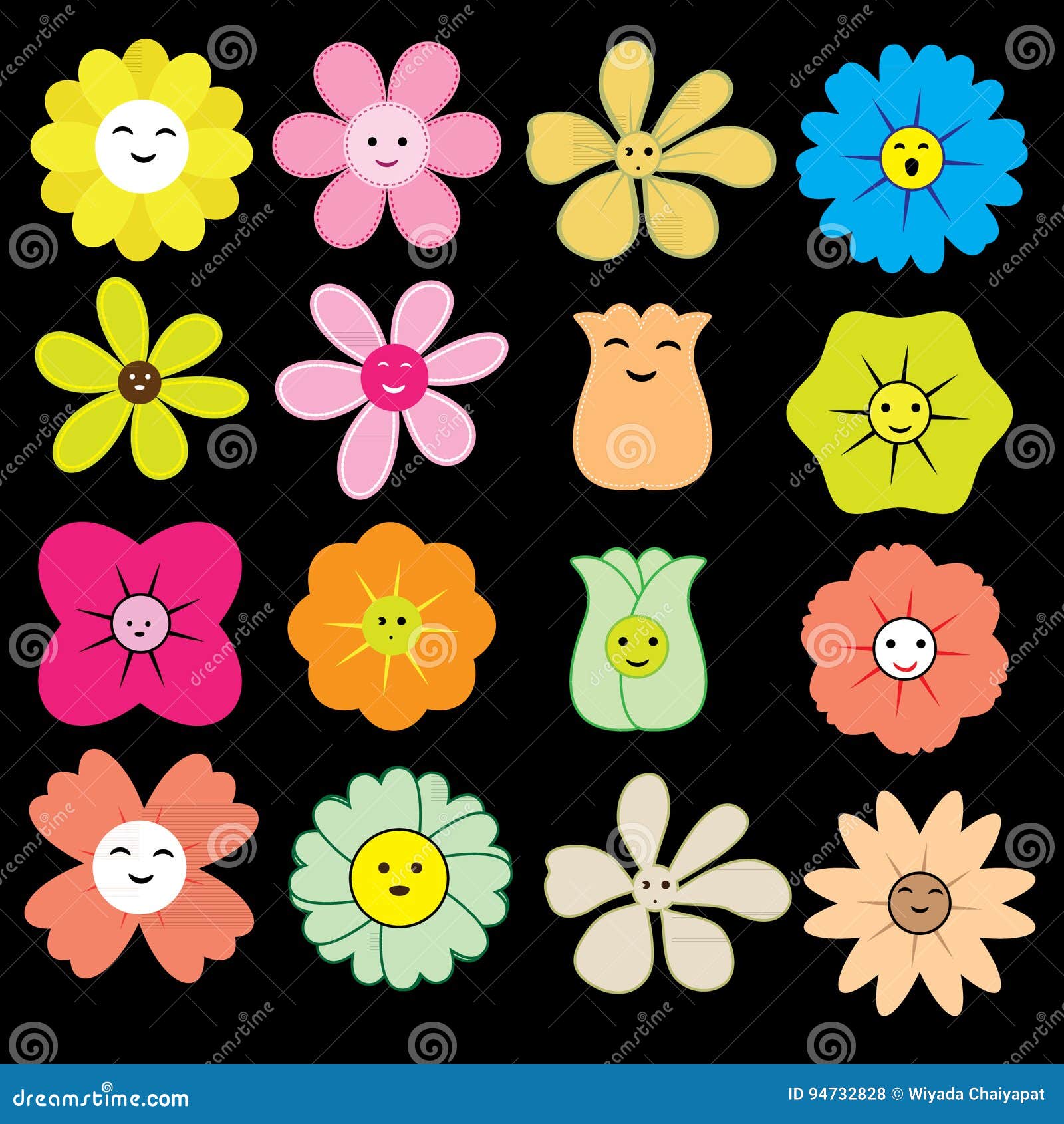 Cute flower vector stock vector. Illustration of cute - 94732828