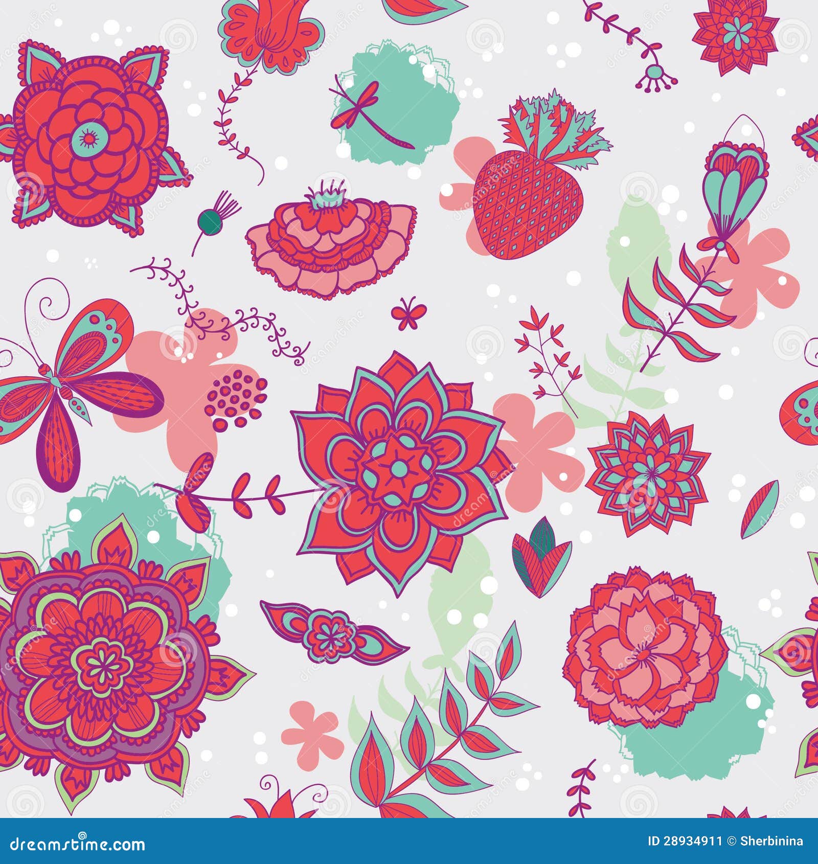 Cute flowers pattern stock vector. Illustration of design - 28934911