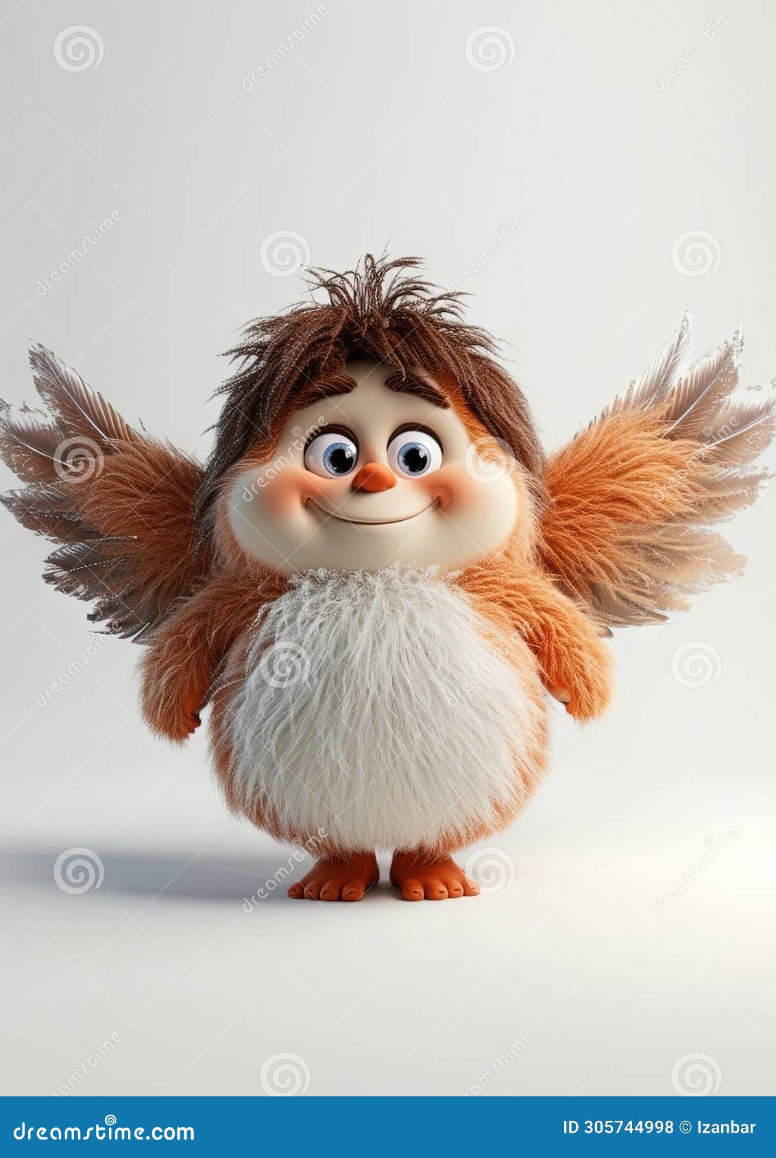 A Cute Fluffy Angel Cartoon Generative AI Stock Illustration ...