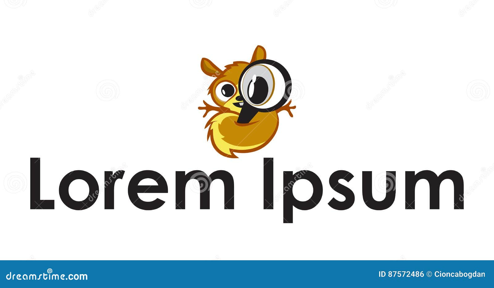 Cute and Fluffy Animal Holding a Magnifying Glass Stock Vector ...