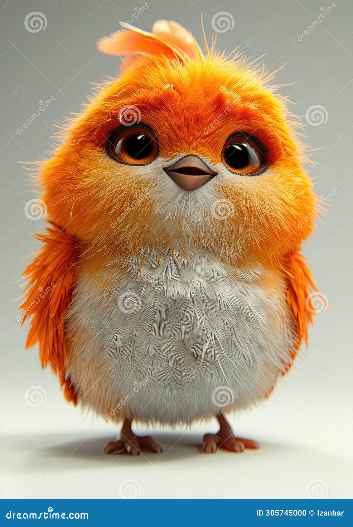 Cute Fluffy Bird Fat Cartoon Character Generative AI Stock Illustration ...