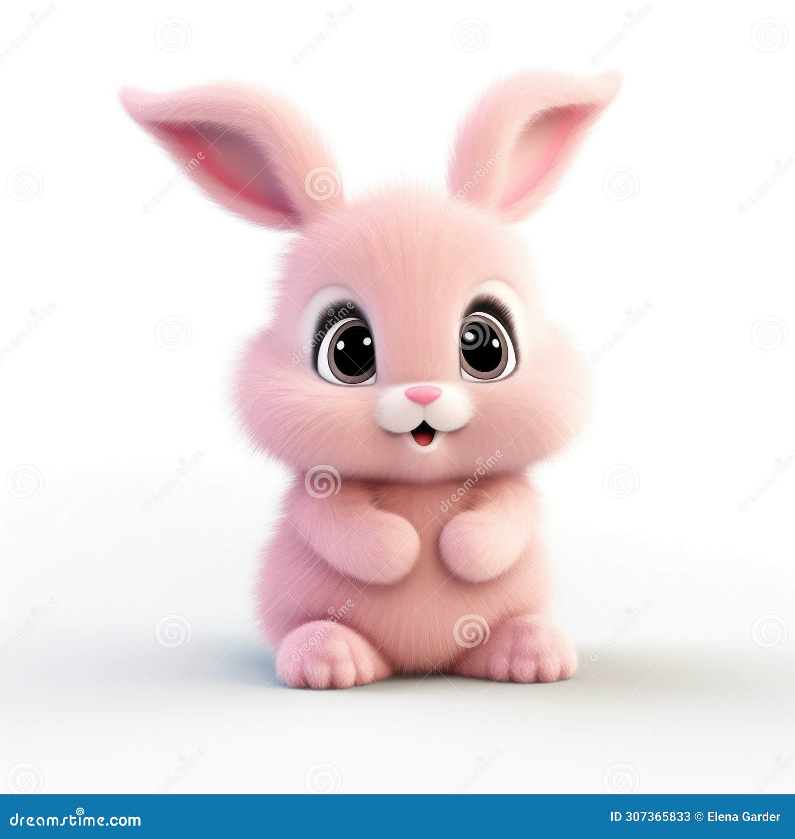 Cute Fluffy Bunny. Easter Concept Stock Illustration - Illustration of ...