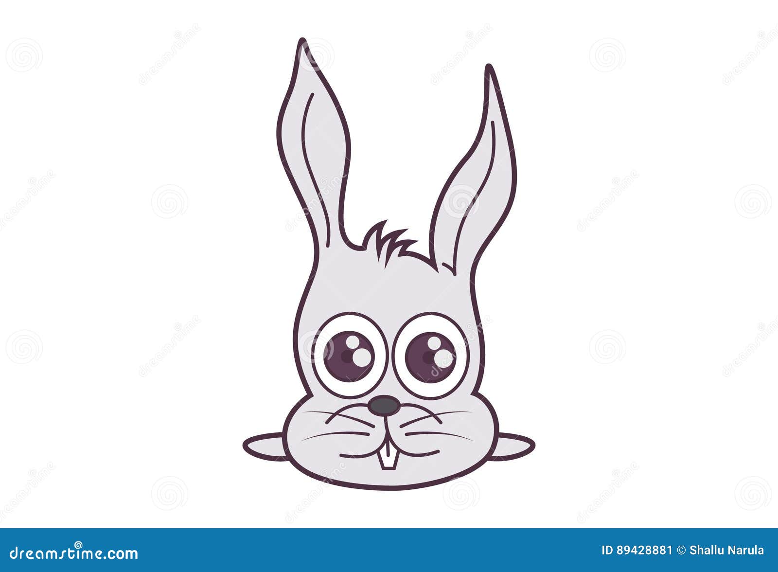 Cute Fluffy Bunny. stock illustration. Illustration of animals - 89428881