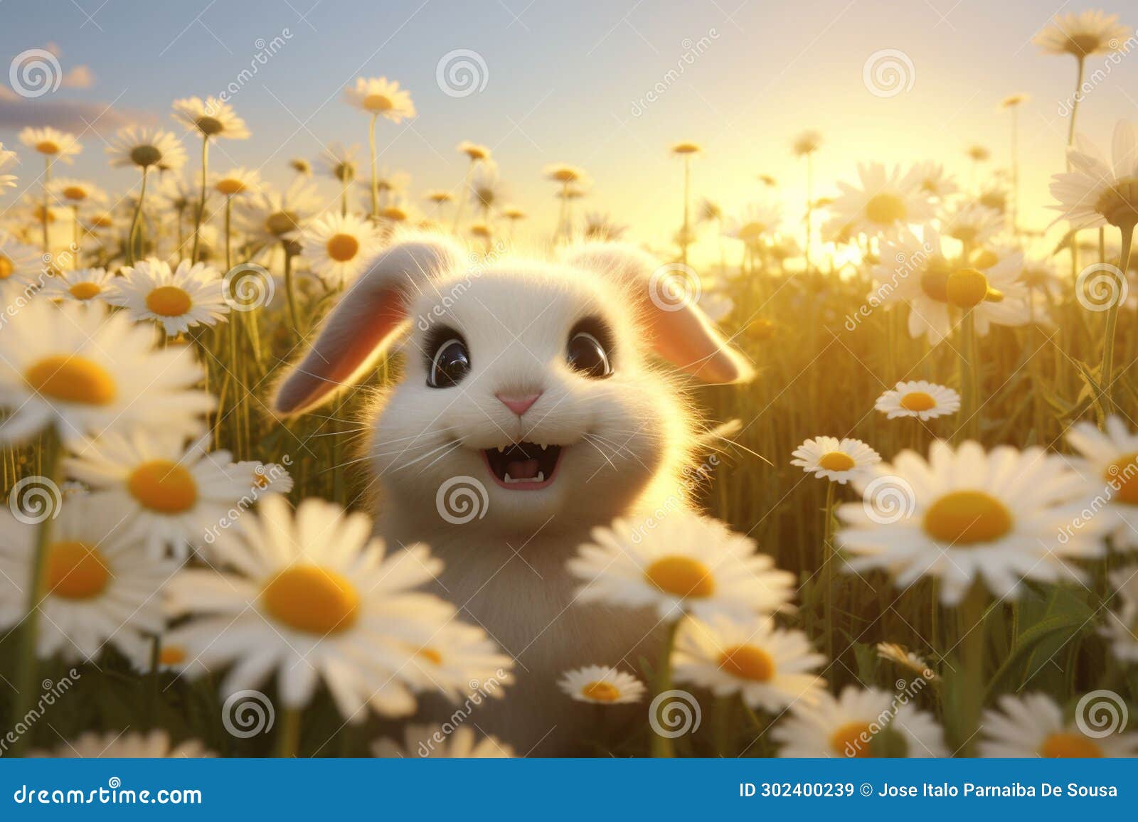 Cute and Fluffy Easter Bunny Peeking Out from a Stock Illustration ...