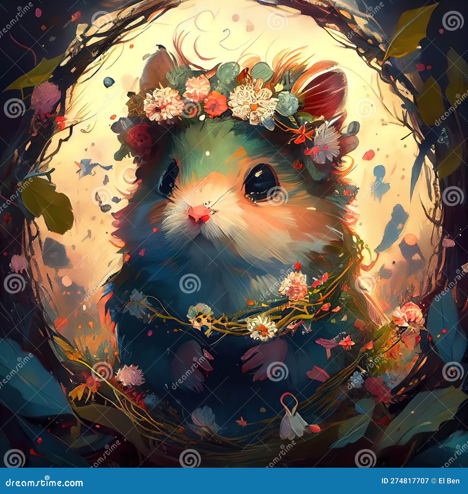 Cute Fluffy Hamster - Ai Generated Stock Illustration - Illustration of ...