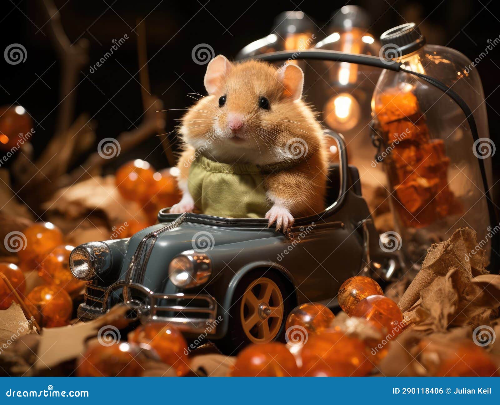 Hamster in Walnut Car Overhead Lighting Stock Illustration ...