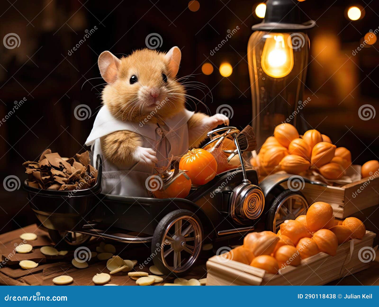 Hamster in Walnut Car Overhead Lighting Stock Illustration ...