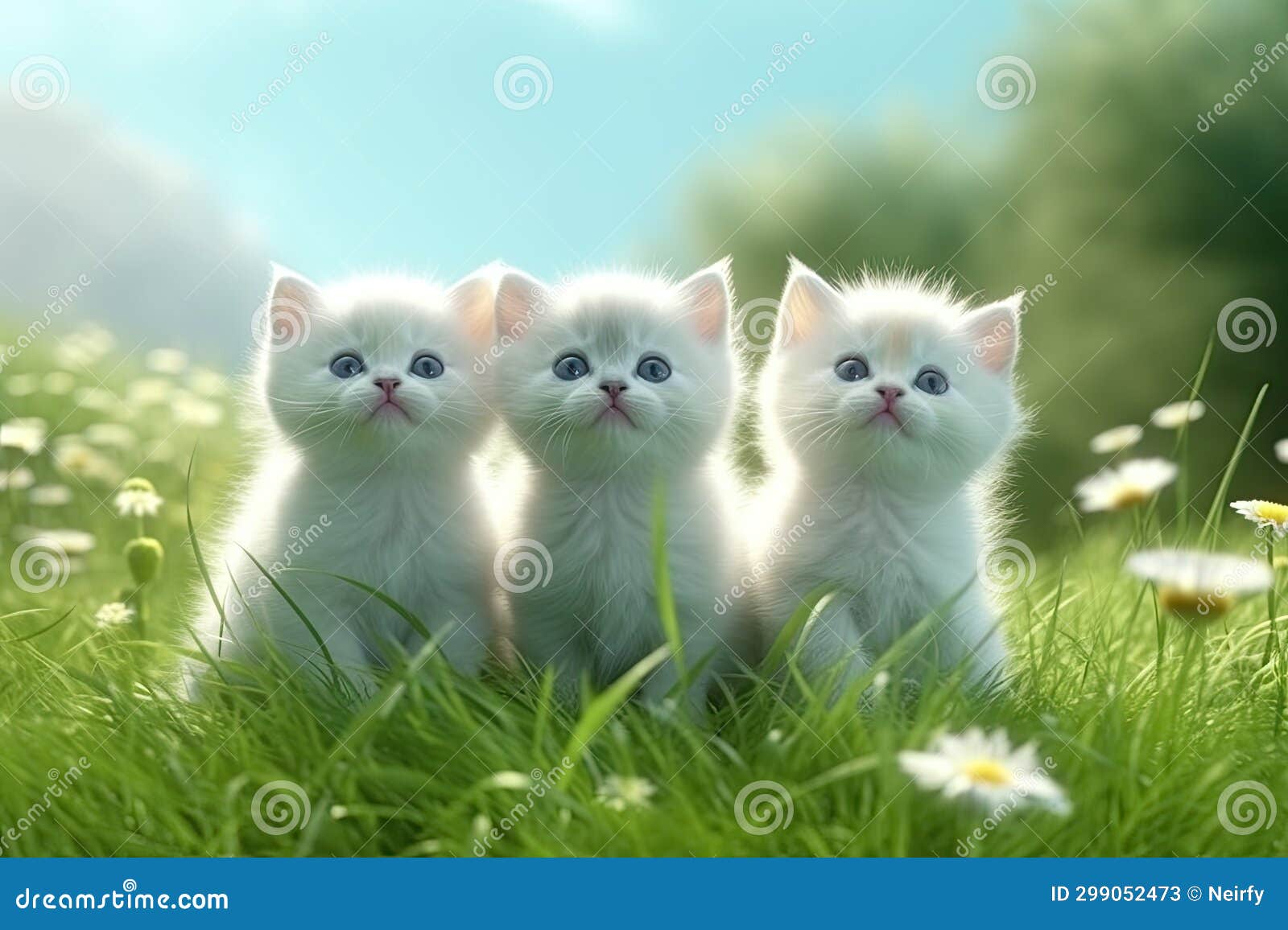 Cute Fluffy Kittens Playing Outdoor Stock Image - Image of animals ...